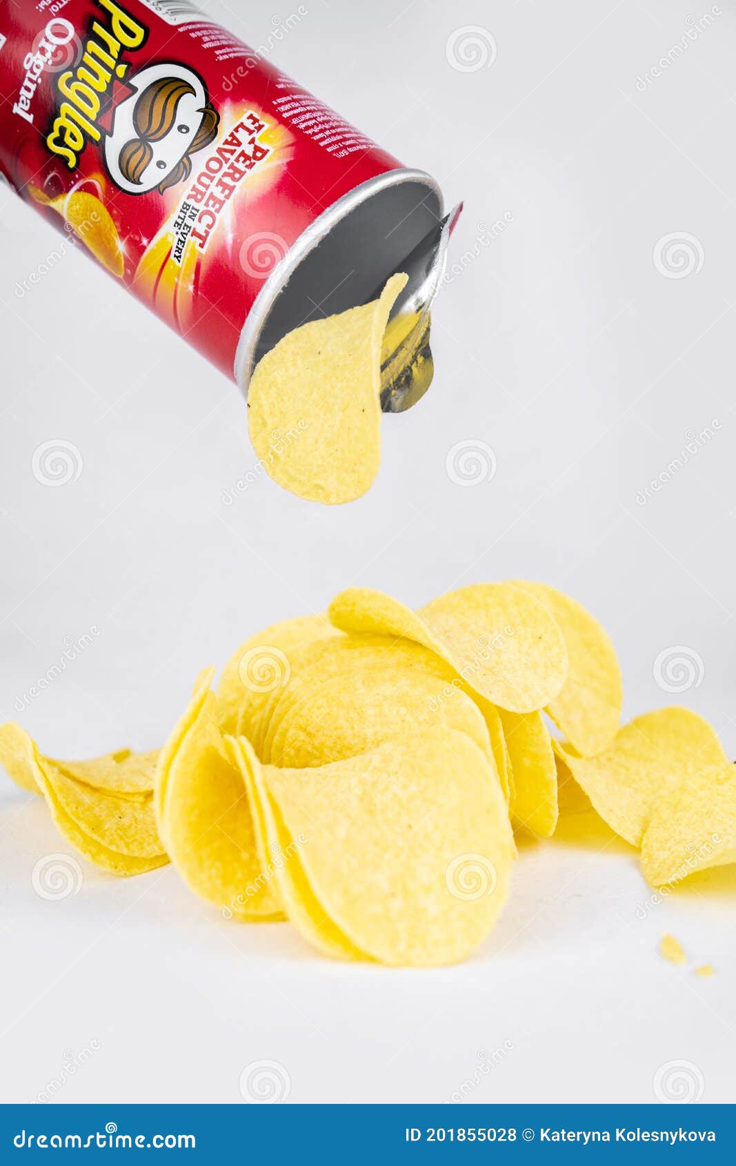 Box of Pringles Chips Original Isolated on White. Editorial Stock Photo ...