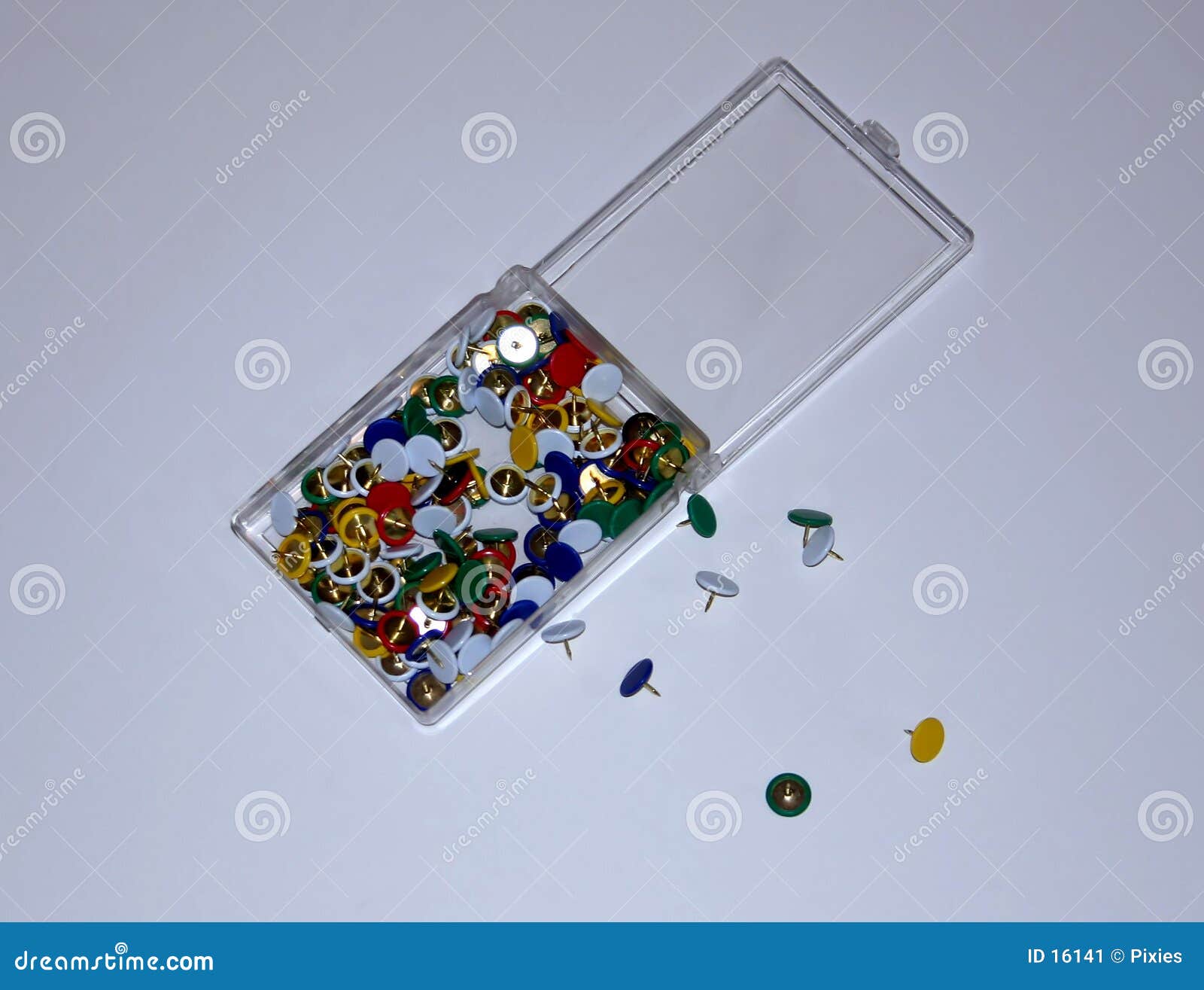 Box of push pins stock image. Image of isolated, colored - 16141
