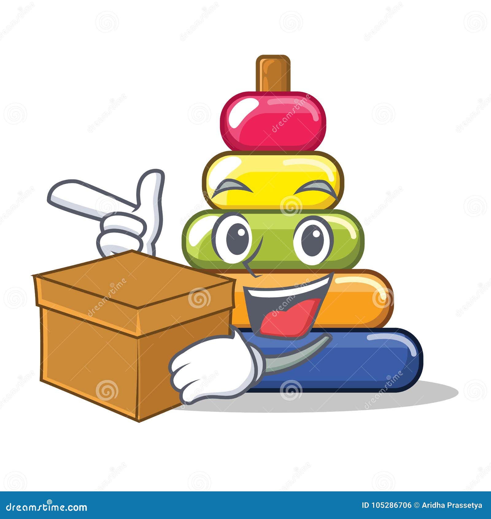 With Box Pyramid Ring Character Cartoon Stock Vector - Illustration of ...