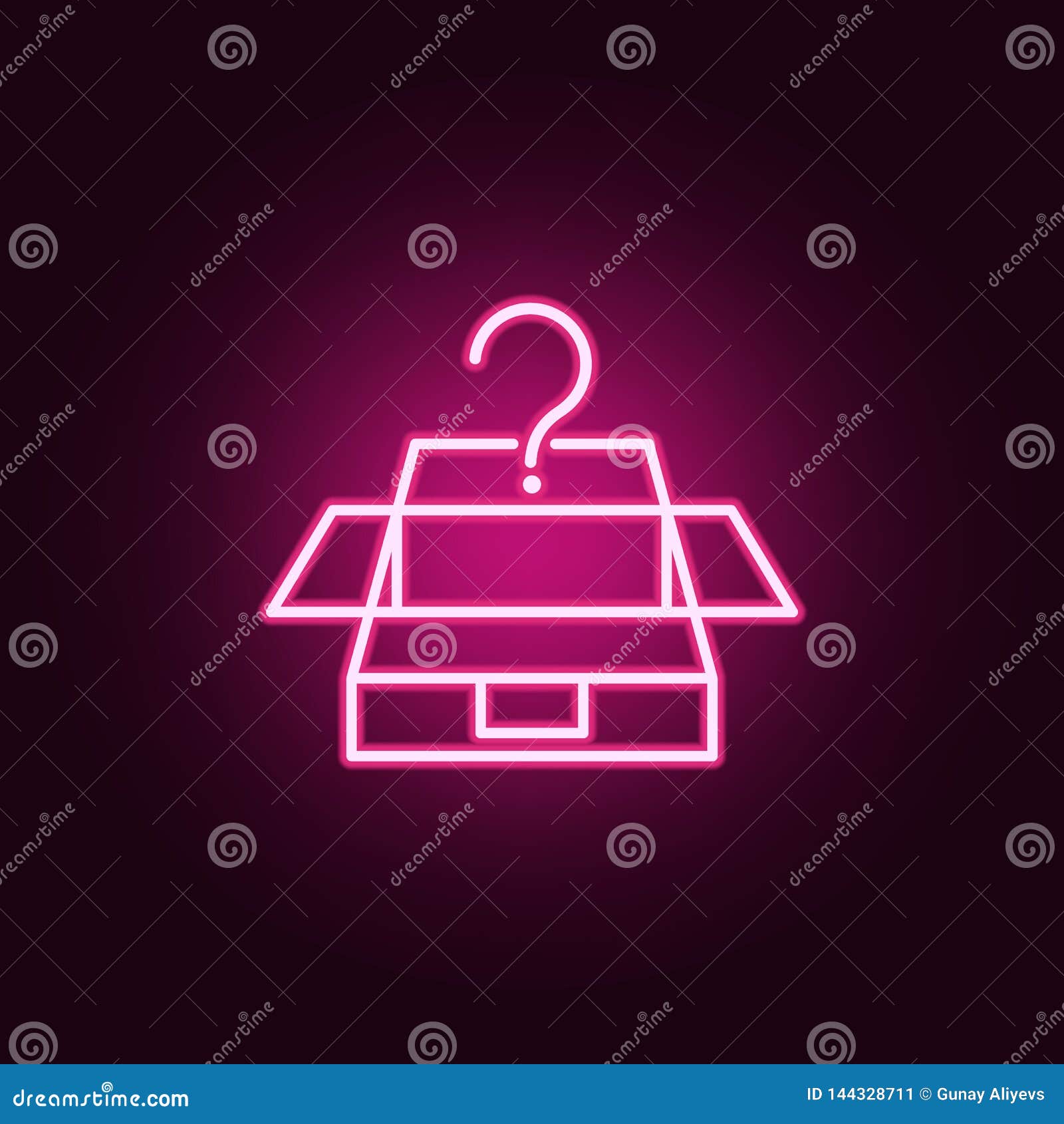 Box, Question Mark, Mind Neon Icon. Elements of Creative Thinking Set ...