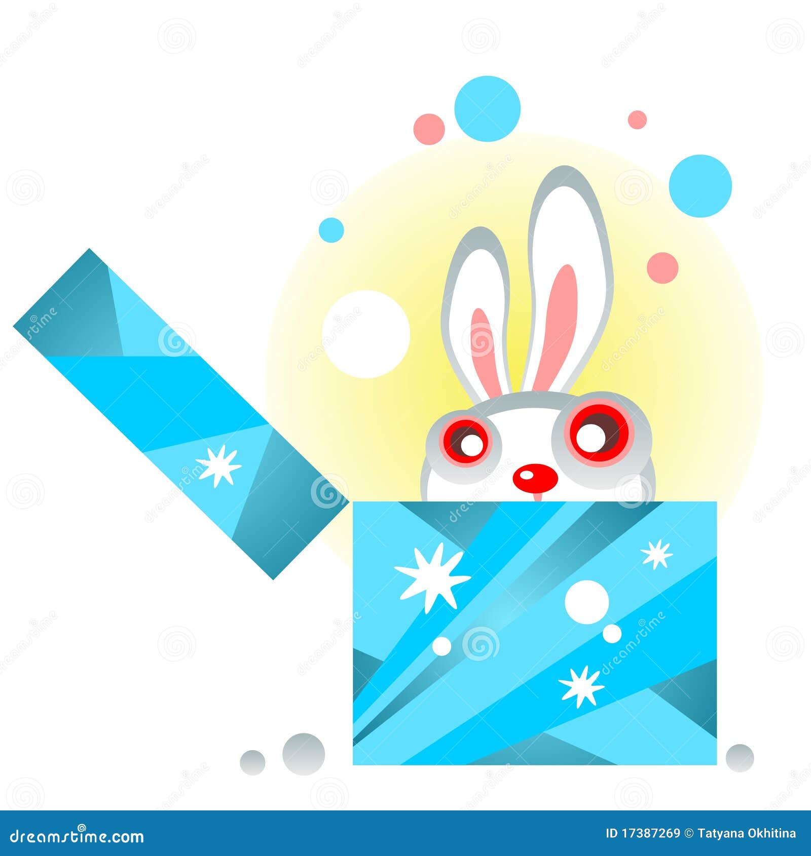 Box with rabbit stock vector. Illustration of white, celebration - 17387269