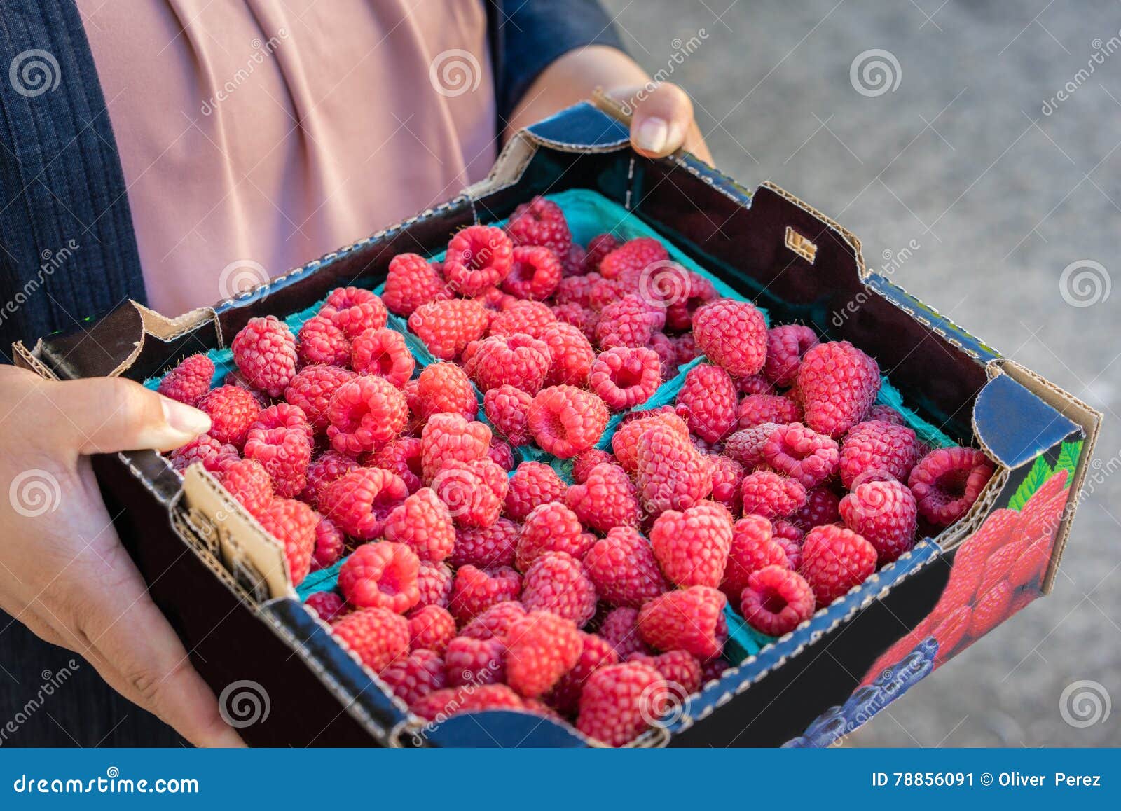 Box of raspberries stock image. Image of lunch, berry - 78856091