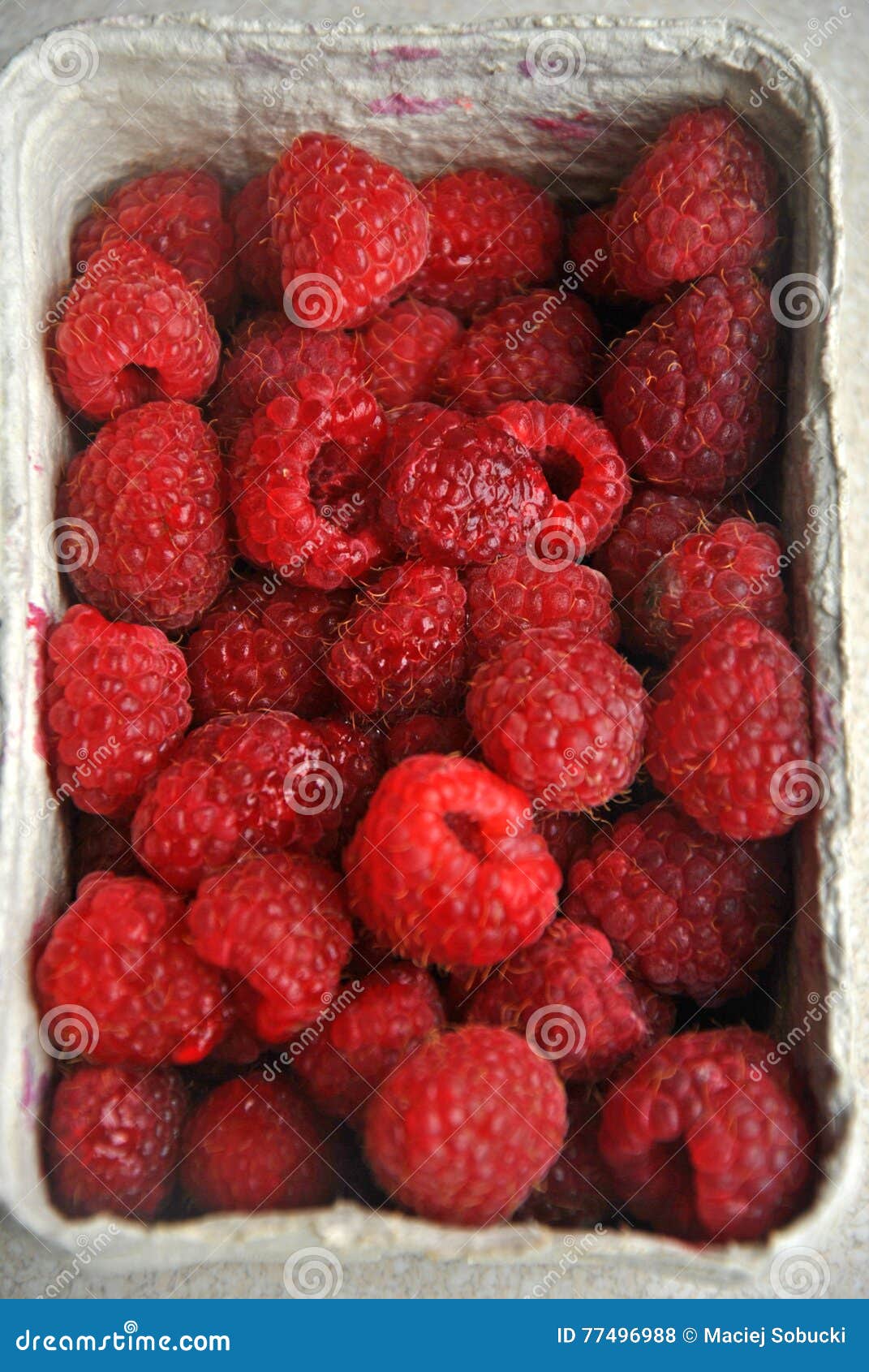 Box of raspberries stock photo. Image of beautiful, raspberry - 77496988