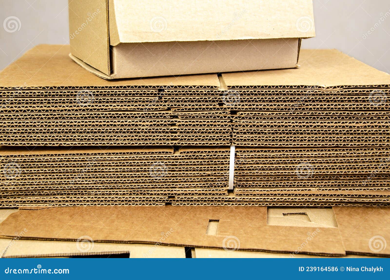 Folded Corrugated Cardboard Surface Texture Background. Seamless ...