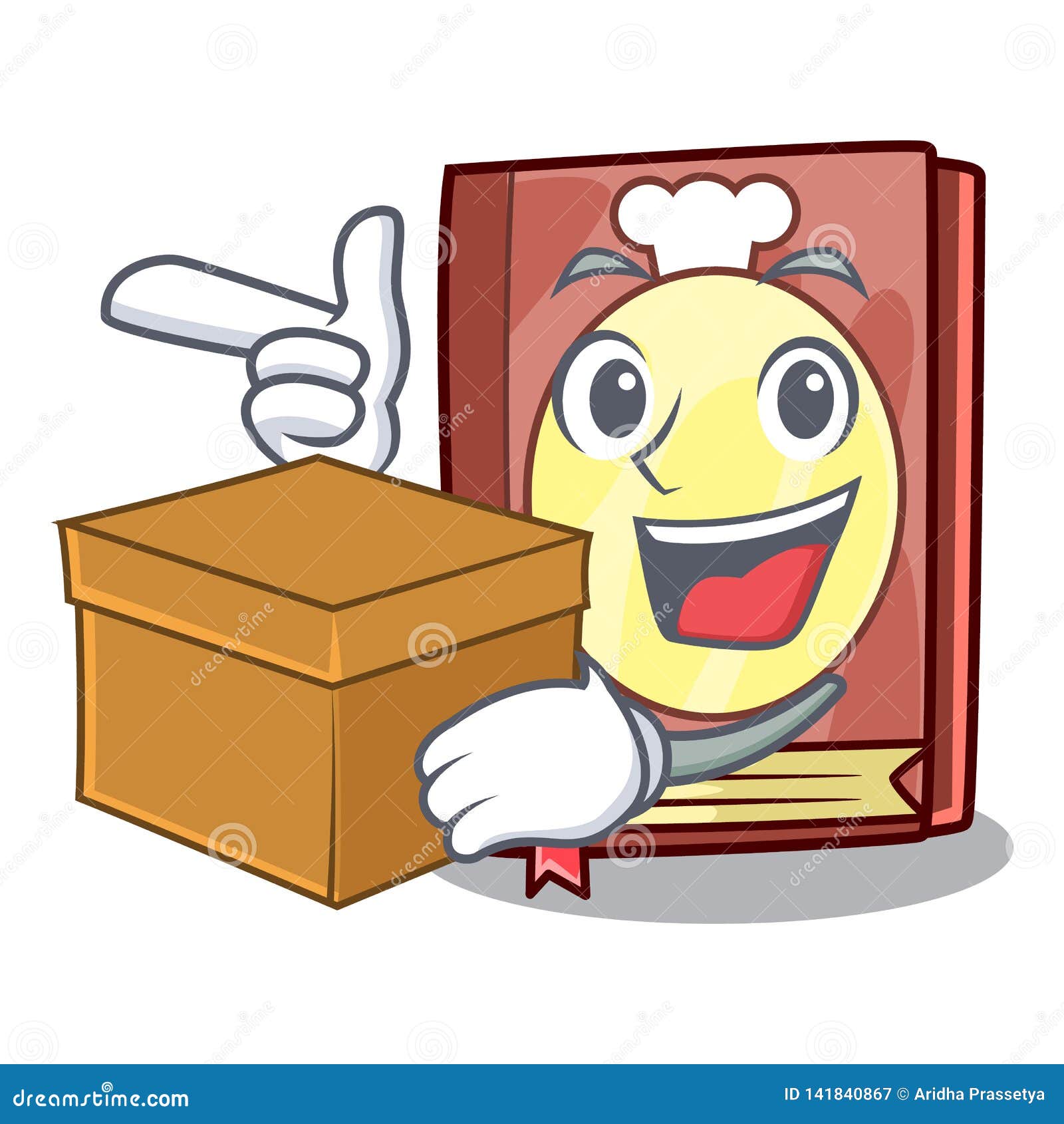 With Box Recipe Book Isolated in the Cartoon Stock Vector ...