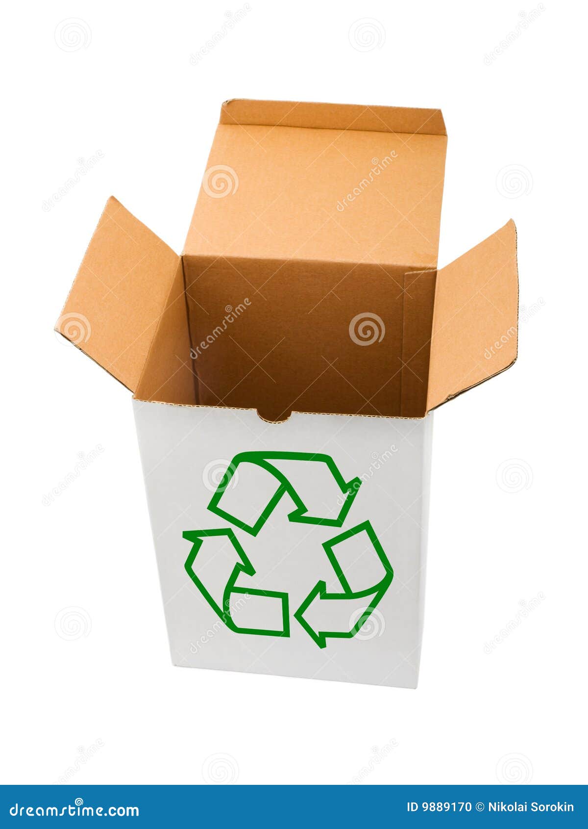 Box with recycling sign stock photo. Image of packing - 9889170