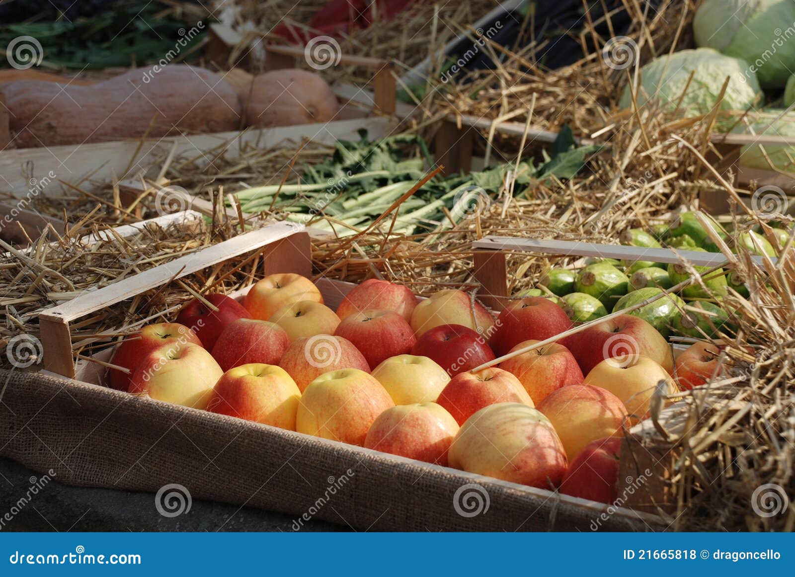 Box of Red Apples in Fruit and Veg Display Stock Photo - Image of food ...