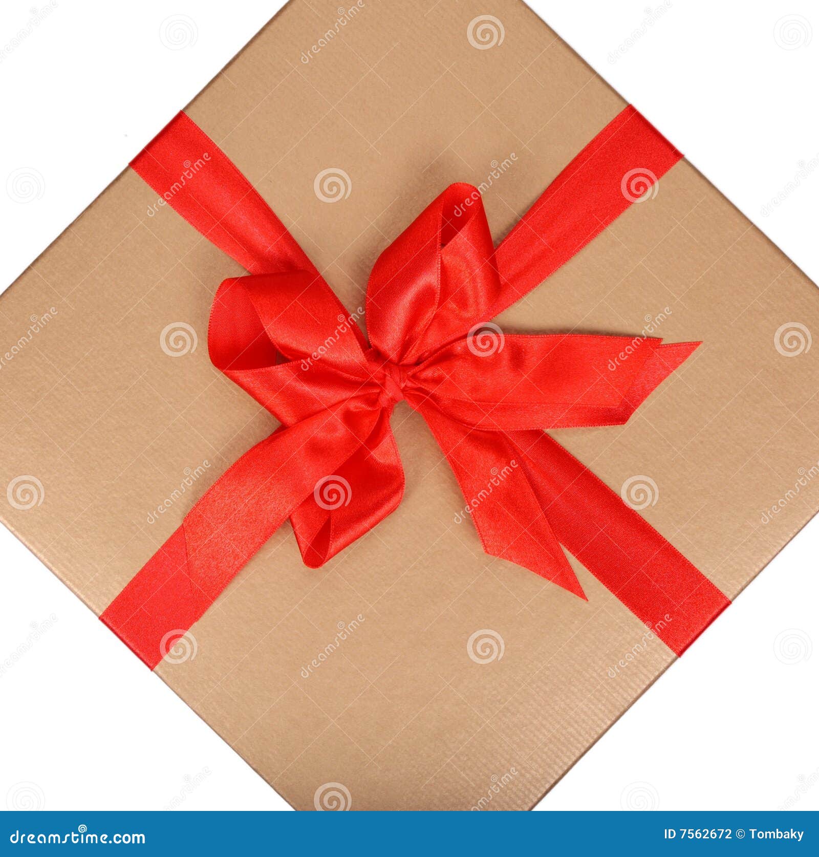 Box with red ribbon stock photo. Image of party, object - 7562672