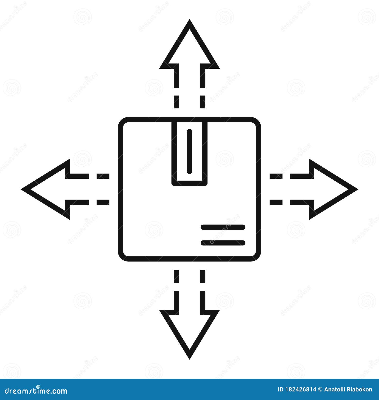 Box Relocation Direction Icon, Outline Style Stock Vector ...