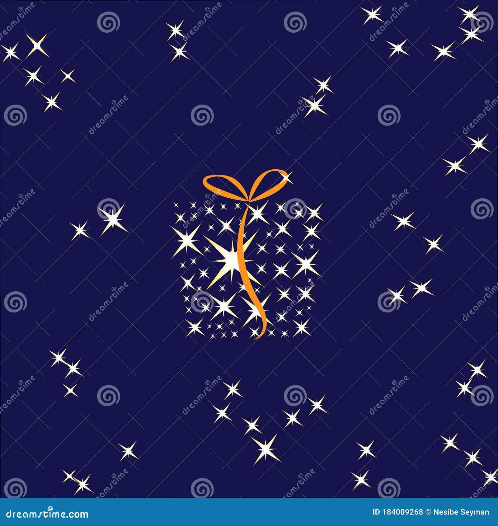 Box and Ribbon on the Blue Background Stock Vector - Illustration of ...
