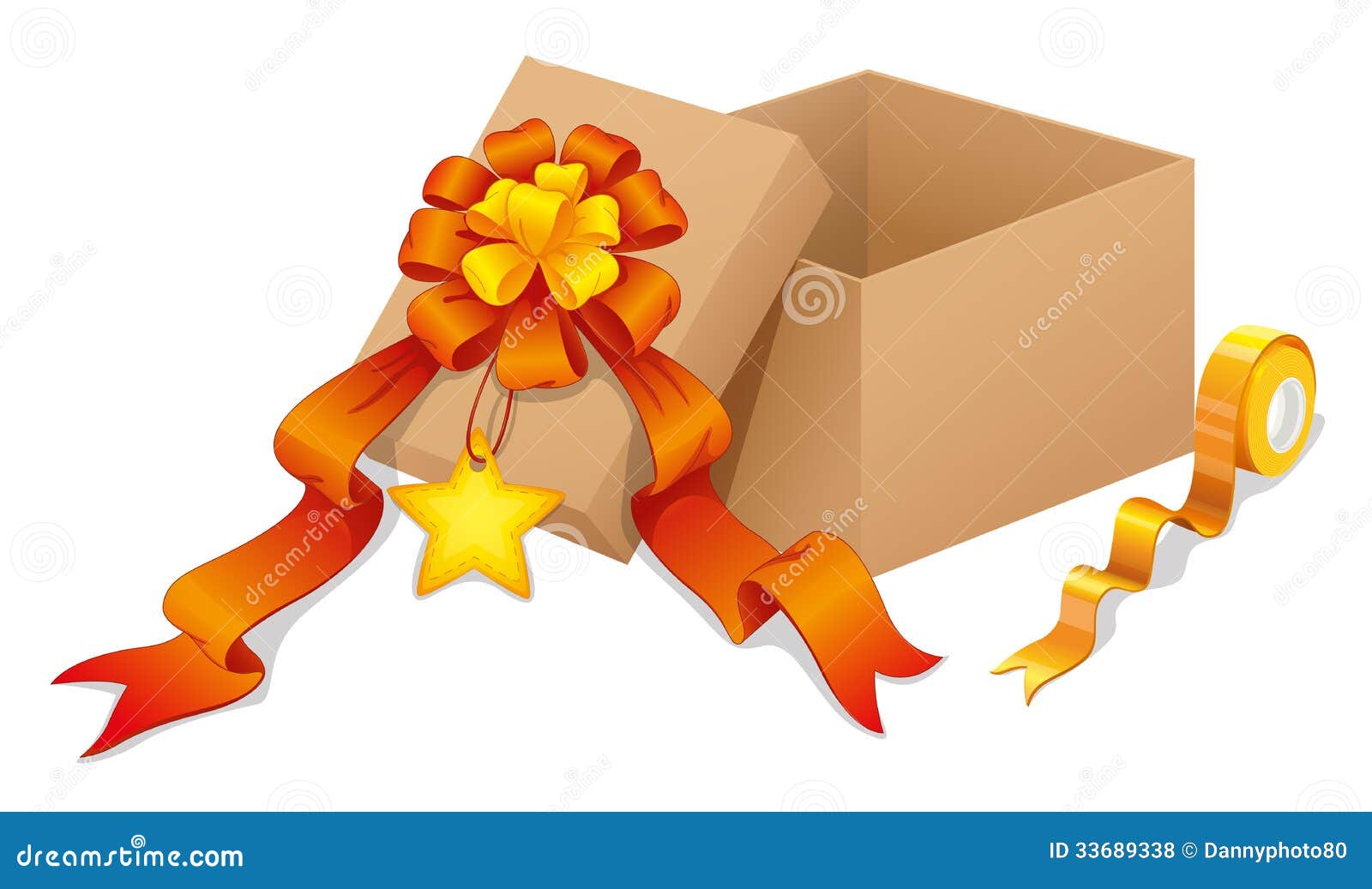 A box with a ribbon stock vector. Illustration of clipart - 33689338