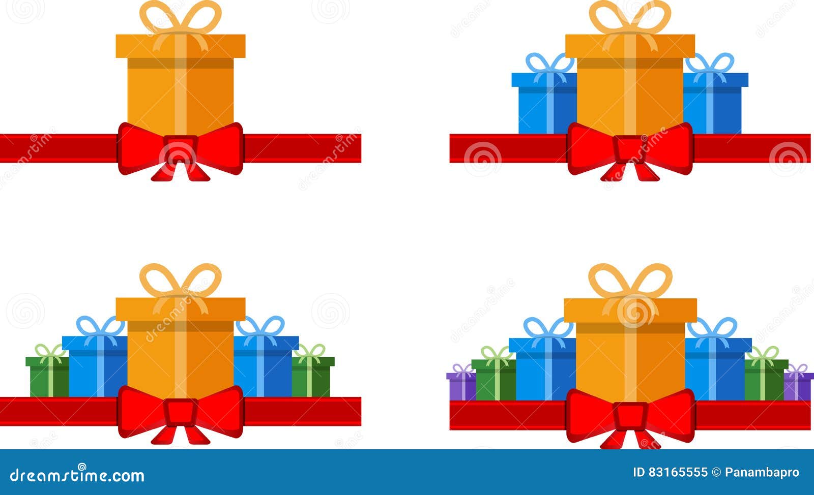 Box with ribbon stock vector. Illustration of greeting - 83165555