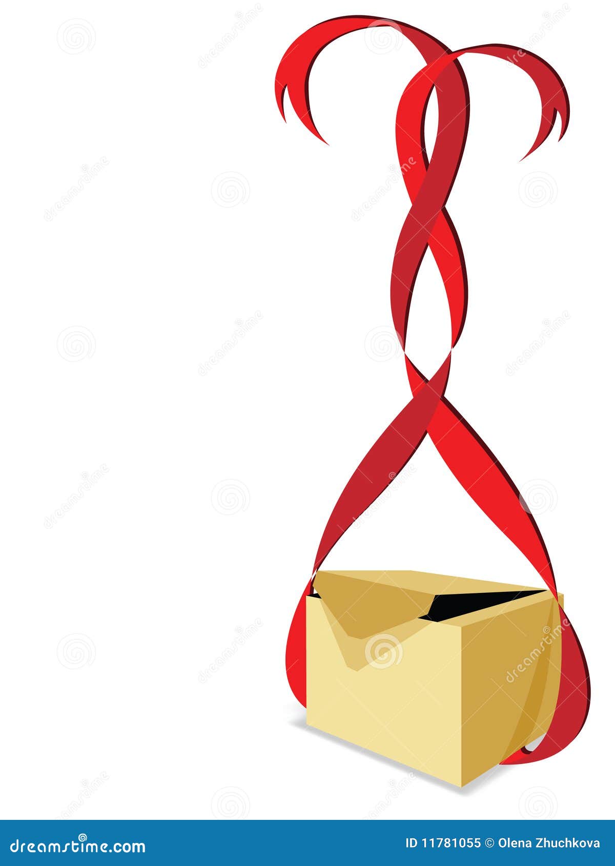 Box with the ribbons stock vector. Illustration of background - 11781055