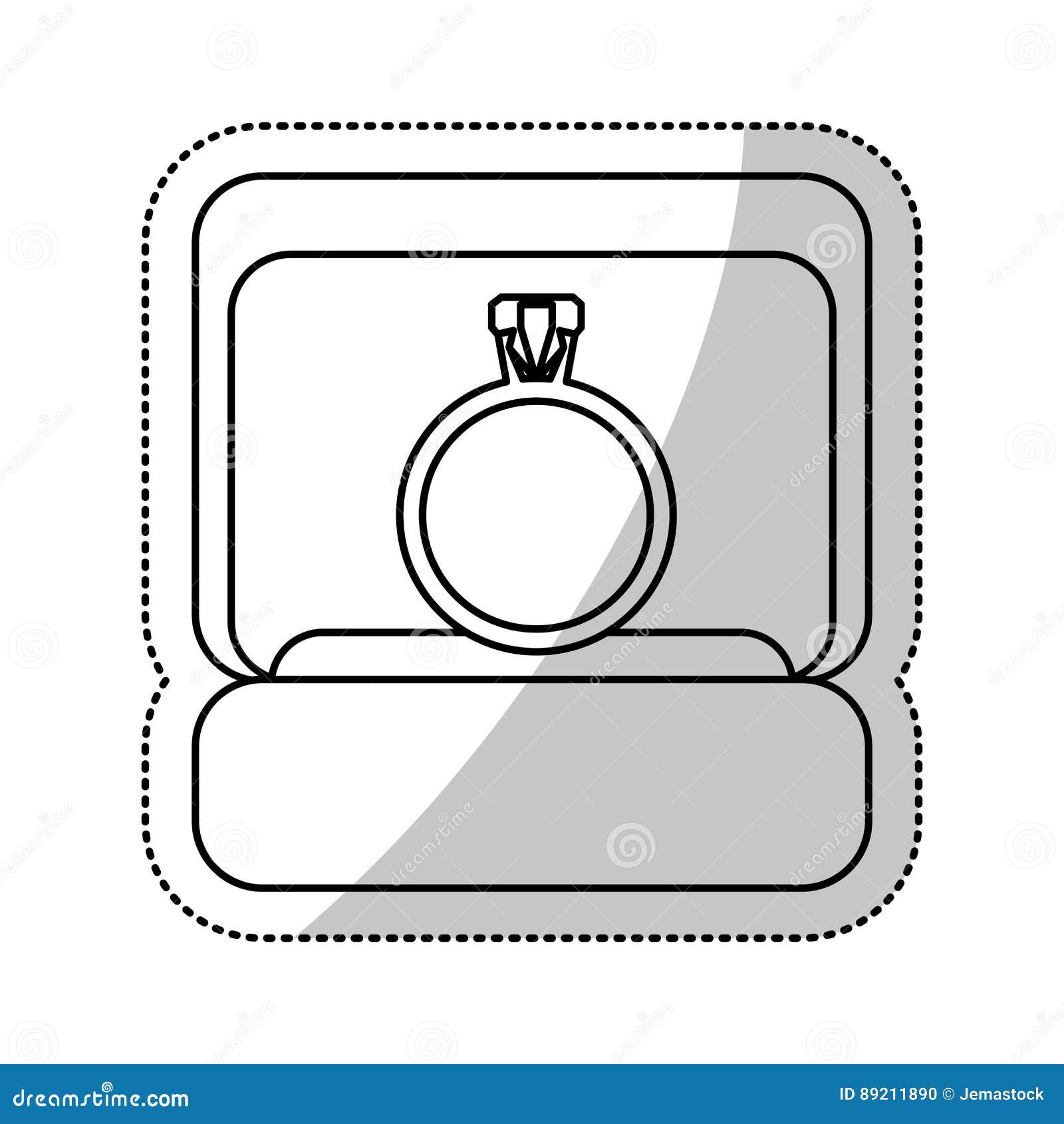 Box ring wedding outline stock illustration. Illustration of graphic ...