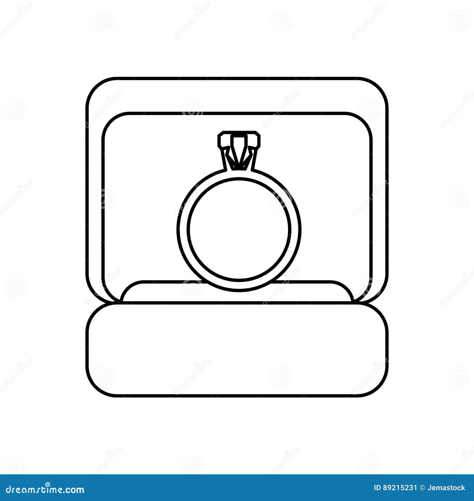 Box Ring Wedding Symbol Outline Stock Illustration - Illustration of ...