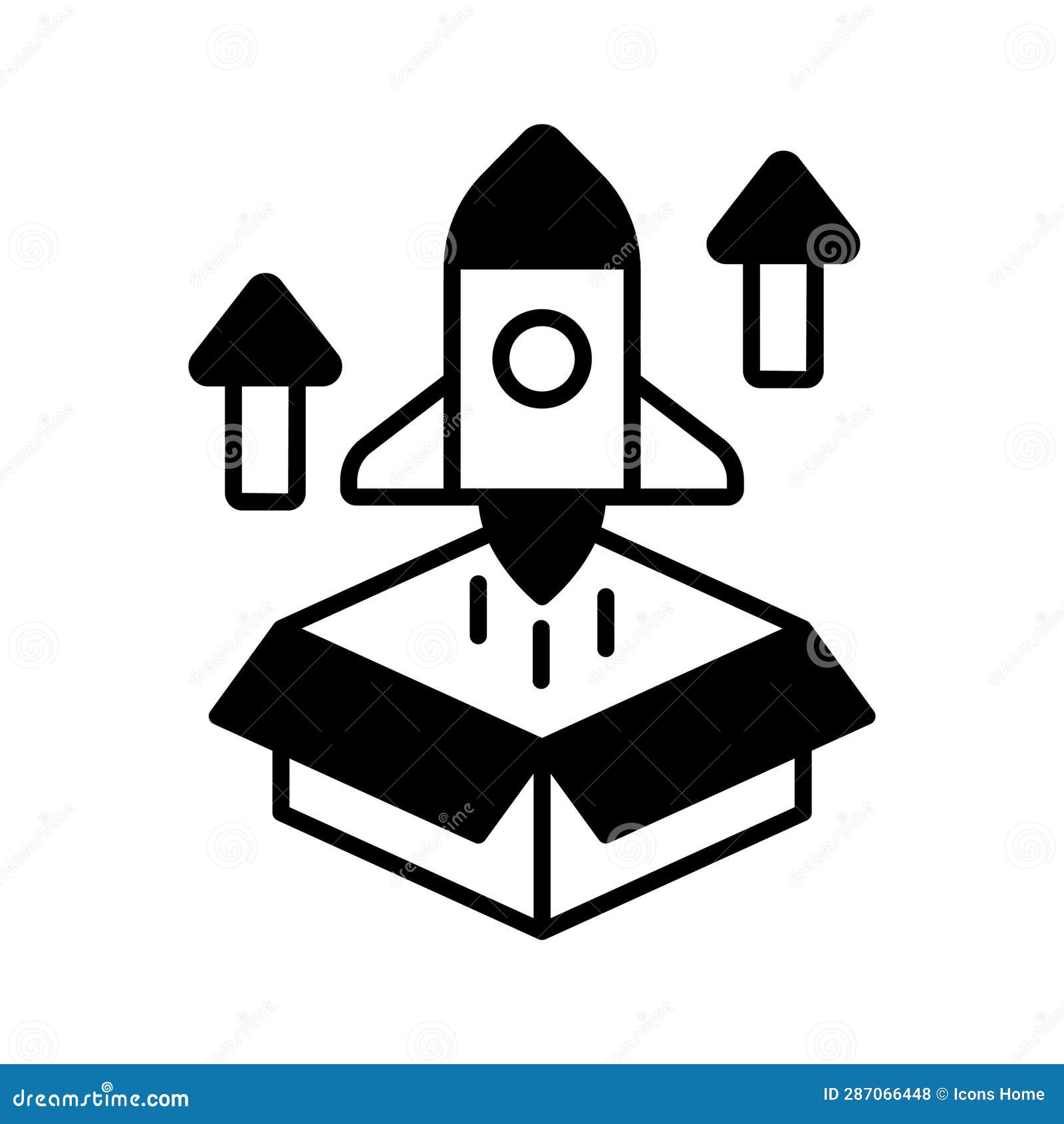Box with Rocket Showing Product Release Concept Vector, Business ...