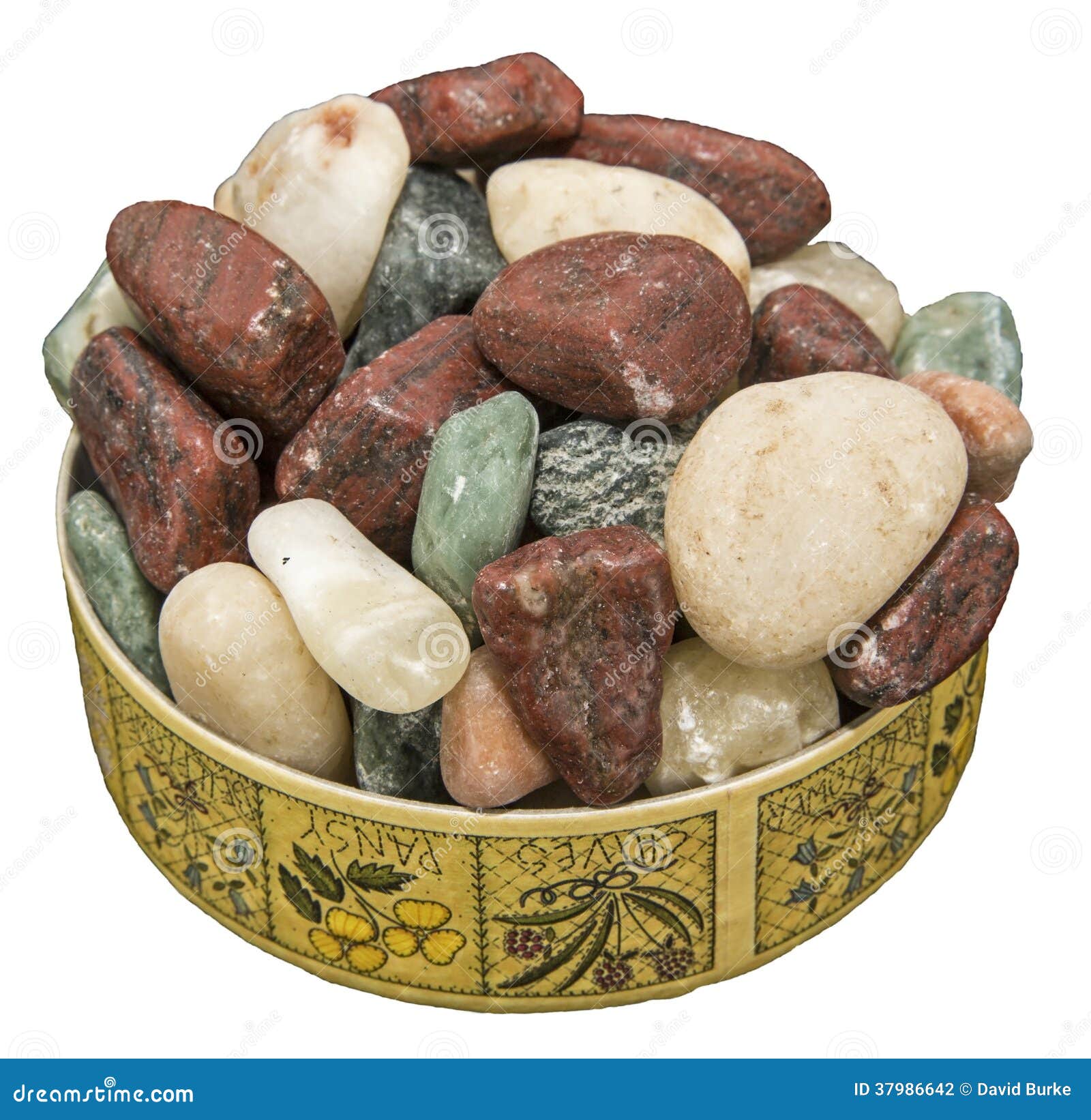 Box of Rocks Round Isolated White Stock Photo - Image of black, design ...