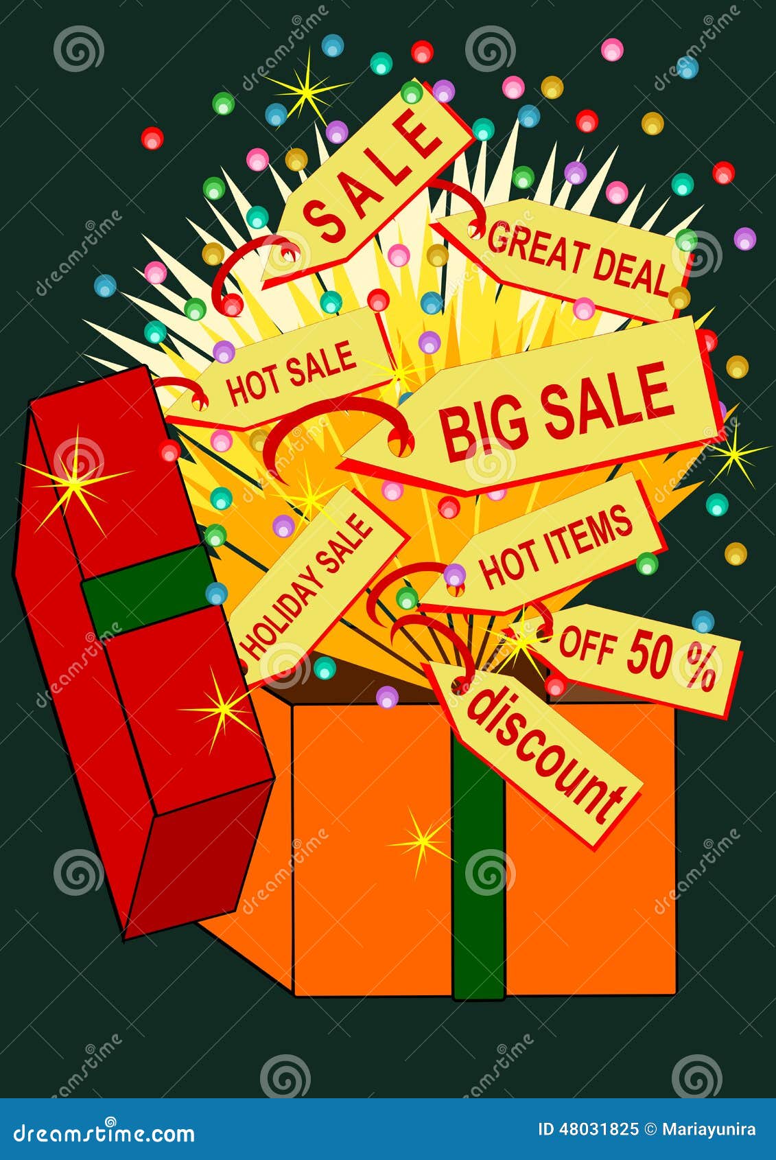 Box sale stock vector. Illustration of collection, colors - 48031825