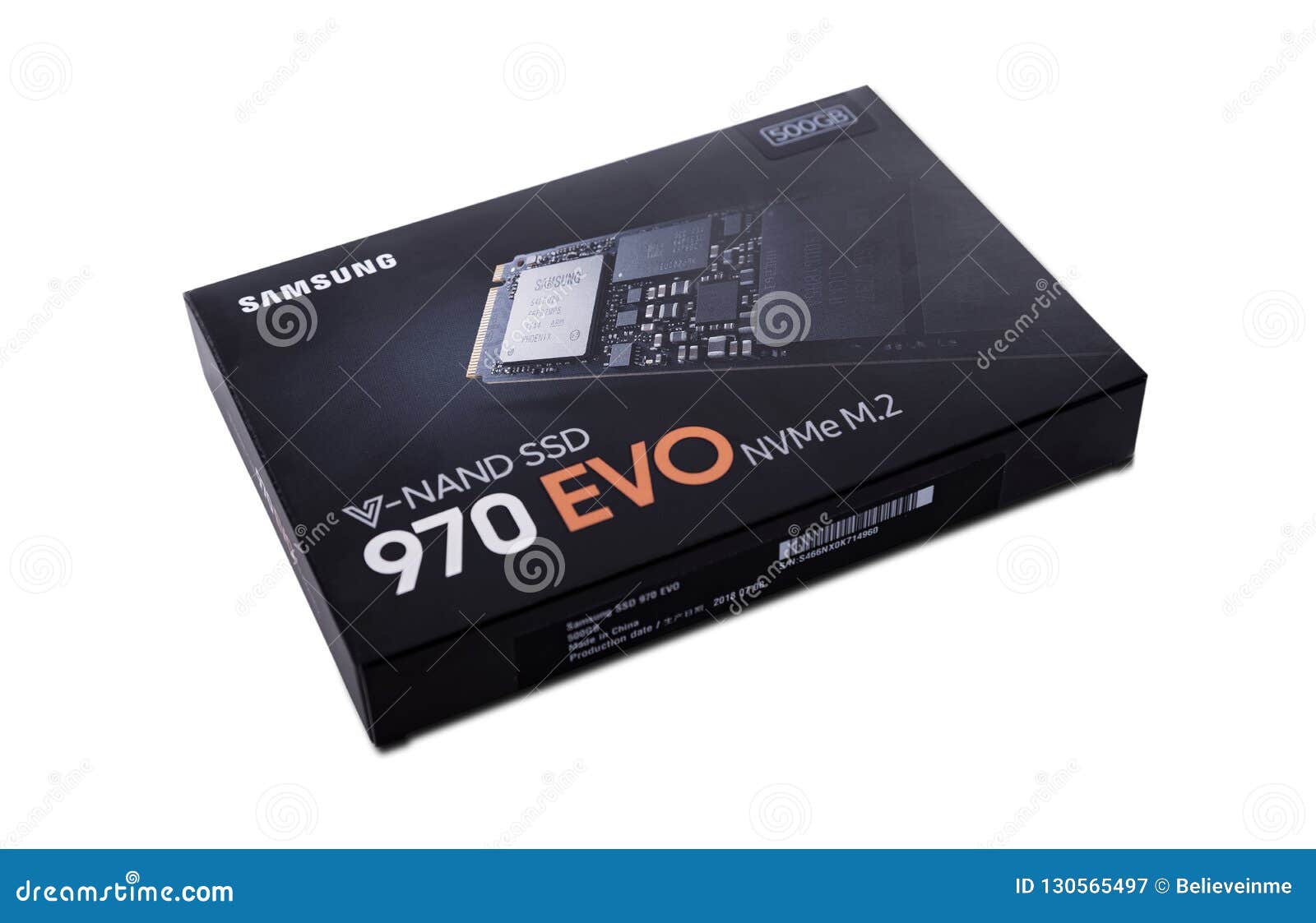 Box of Samsung 970 Evo SSD Drive on White Background. Editorial ...