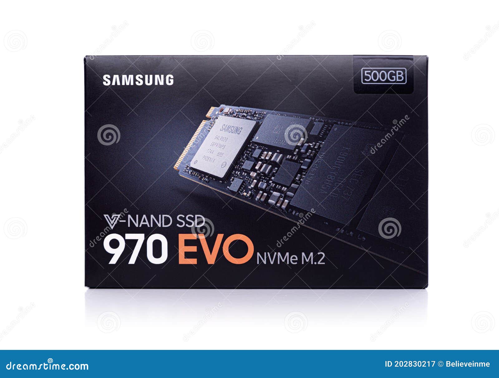 Box of Samsung 970 Evo SSD Drive on White Background. Editorial ...