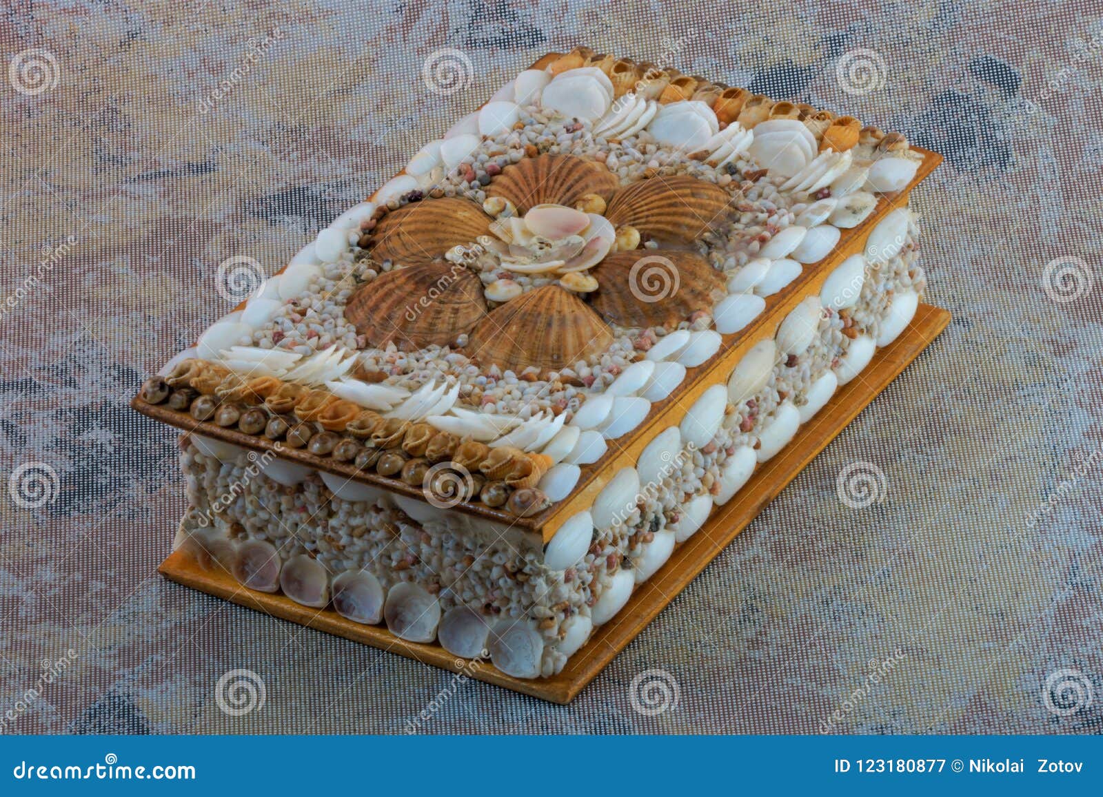 Box of sea shells stock image. Image of grains, coffee - 123180877