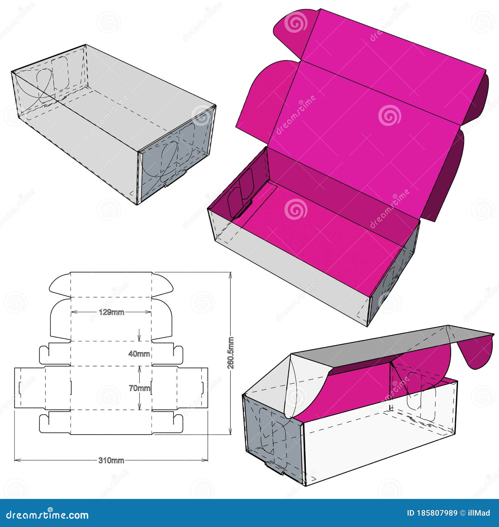 Self Assembly Box And Die-cut Pattern. Cartoon Vector | CartoonDealer ...