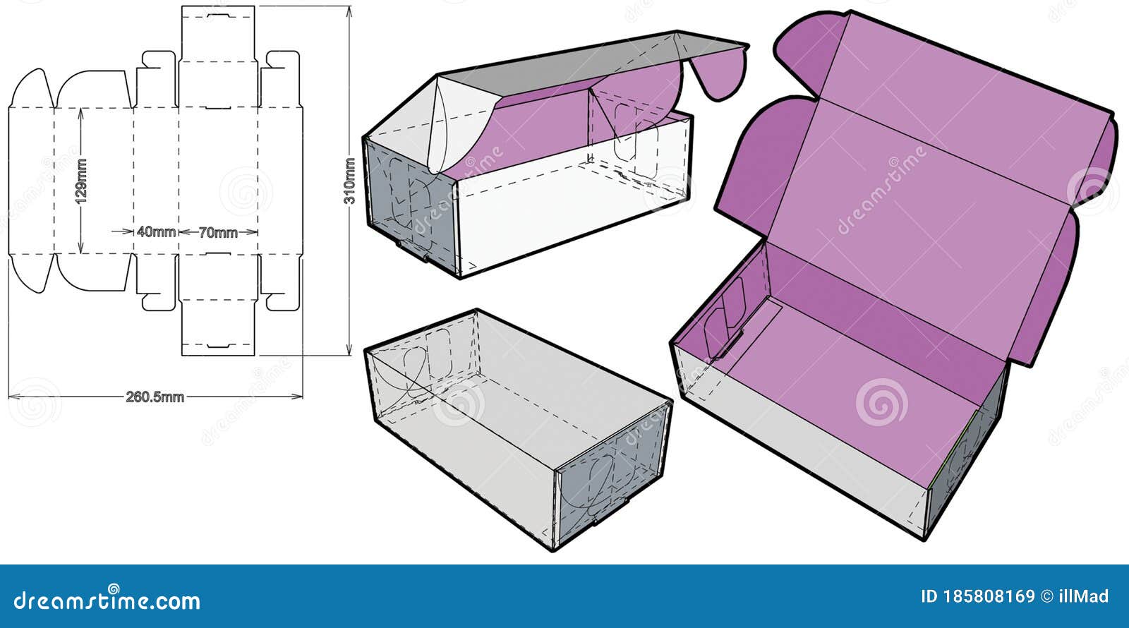 Self Assembly Box And Die-cut Pattern. Cartoon Vector | CartoonDealer ...