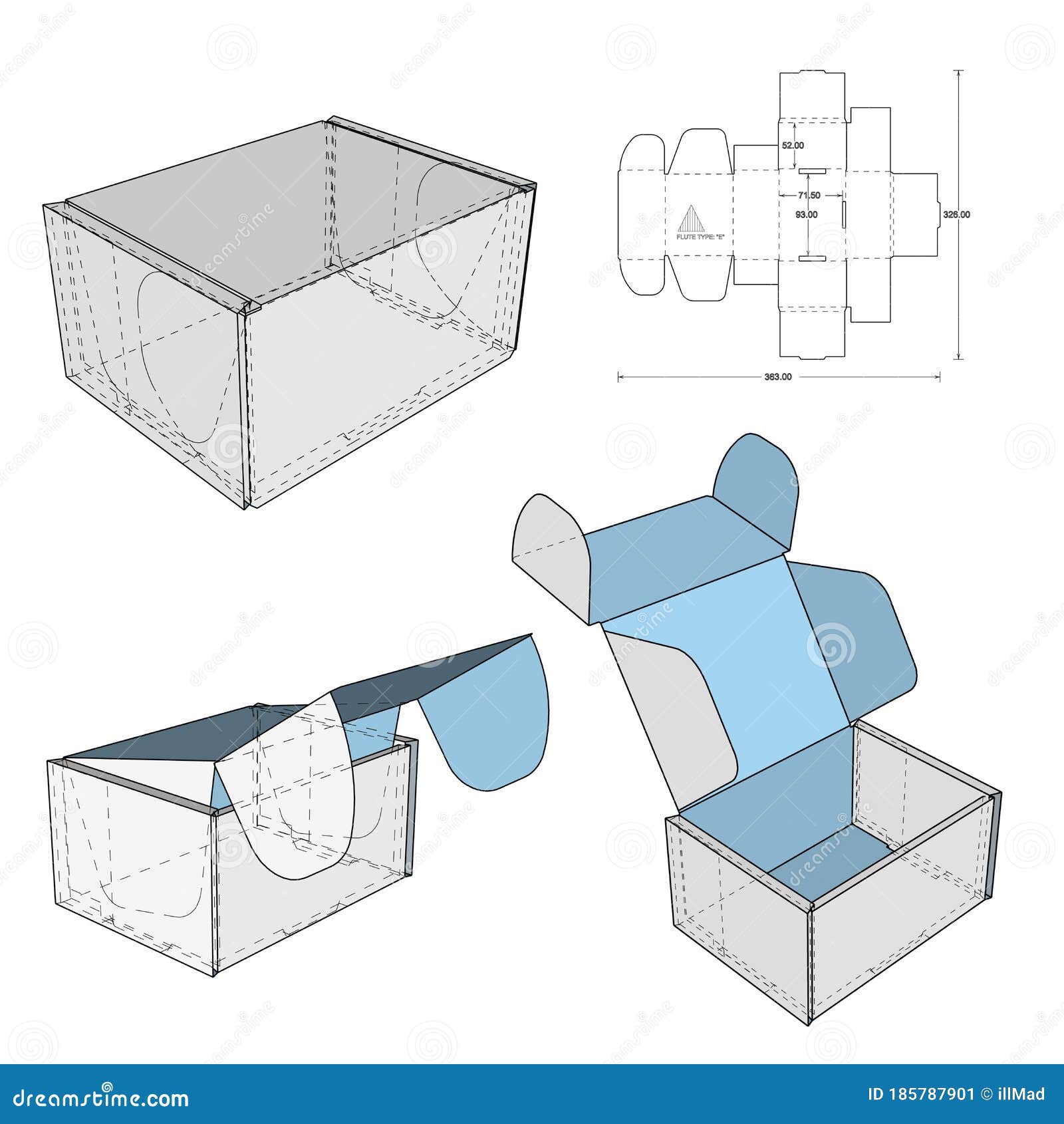 Self Assembly Chocolate Box Internal Measurement 18x12+2cm And Die-cut ...