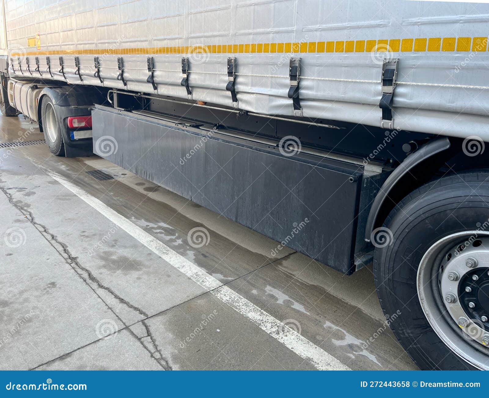Box in a Semi-trailer with Stacked Wooden Pallets Stock Photo - Image ...