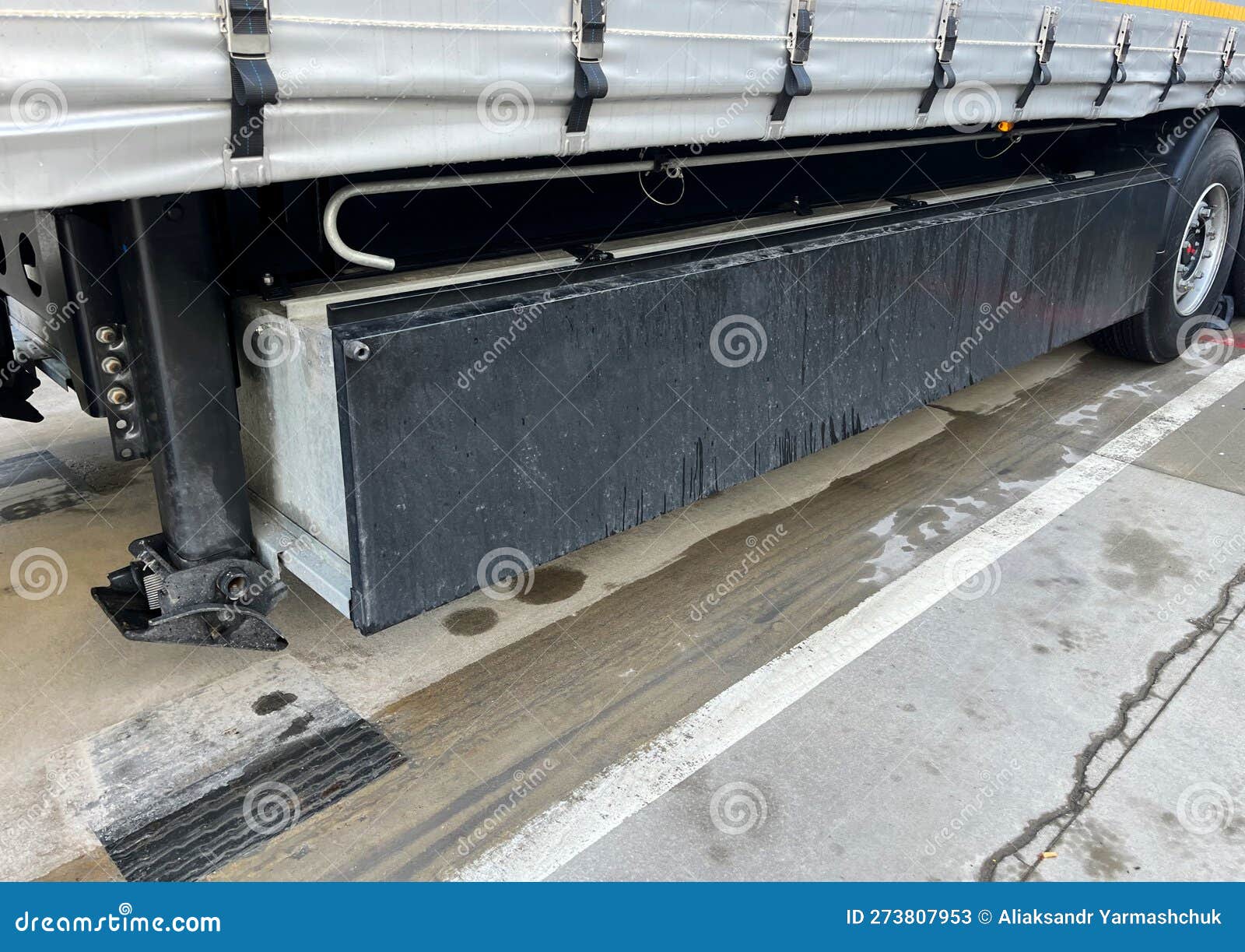 Box in a Semi-trailer with Stacked Wooden Pallets Stock Image - Image ...