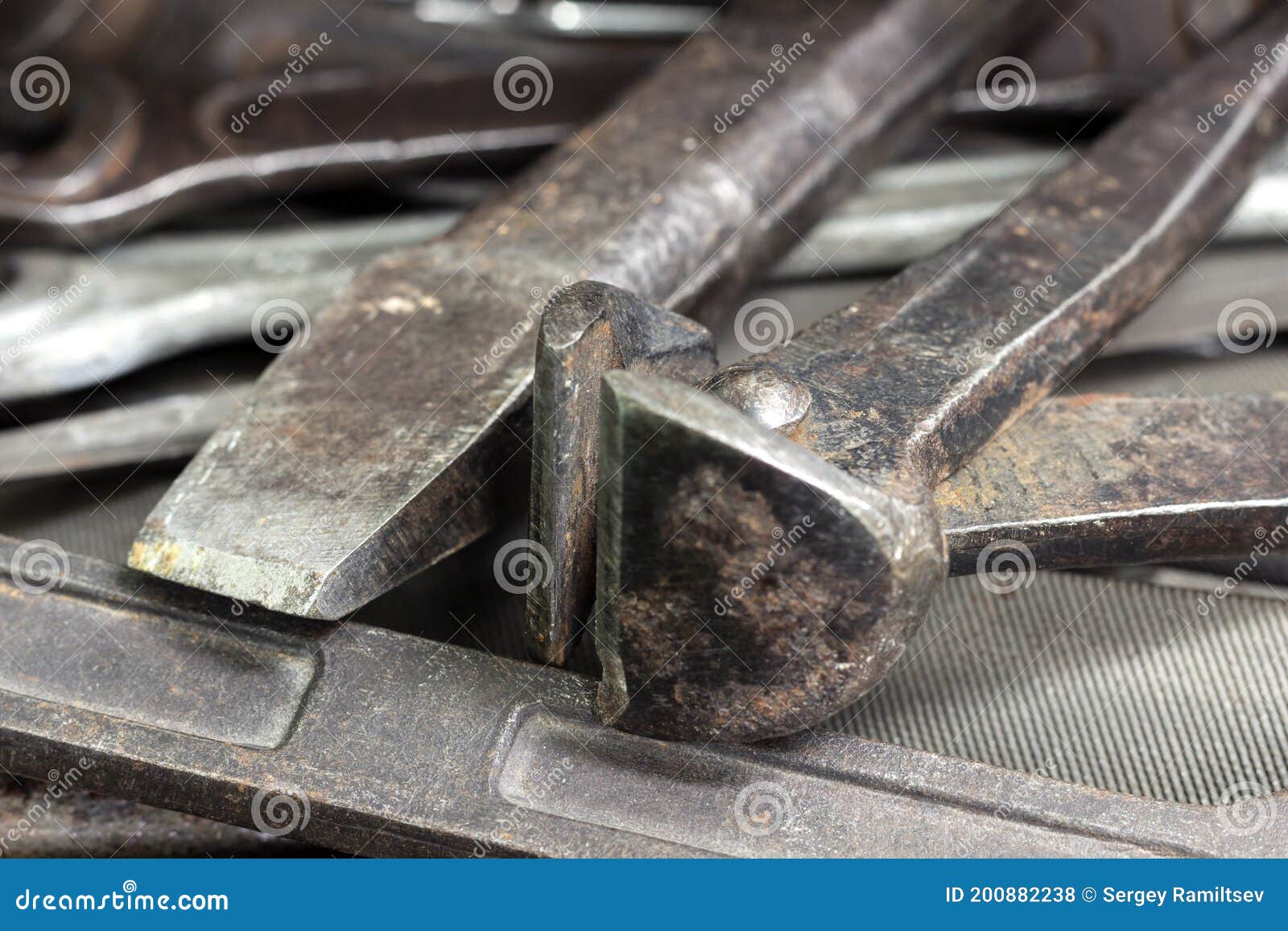 A Box with a Set of Old Locksmith Tools Stock Photo - Image of retro ...