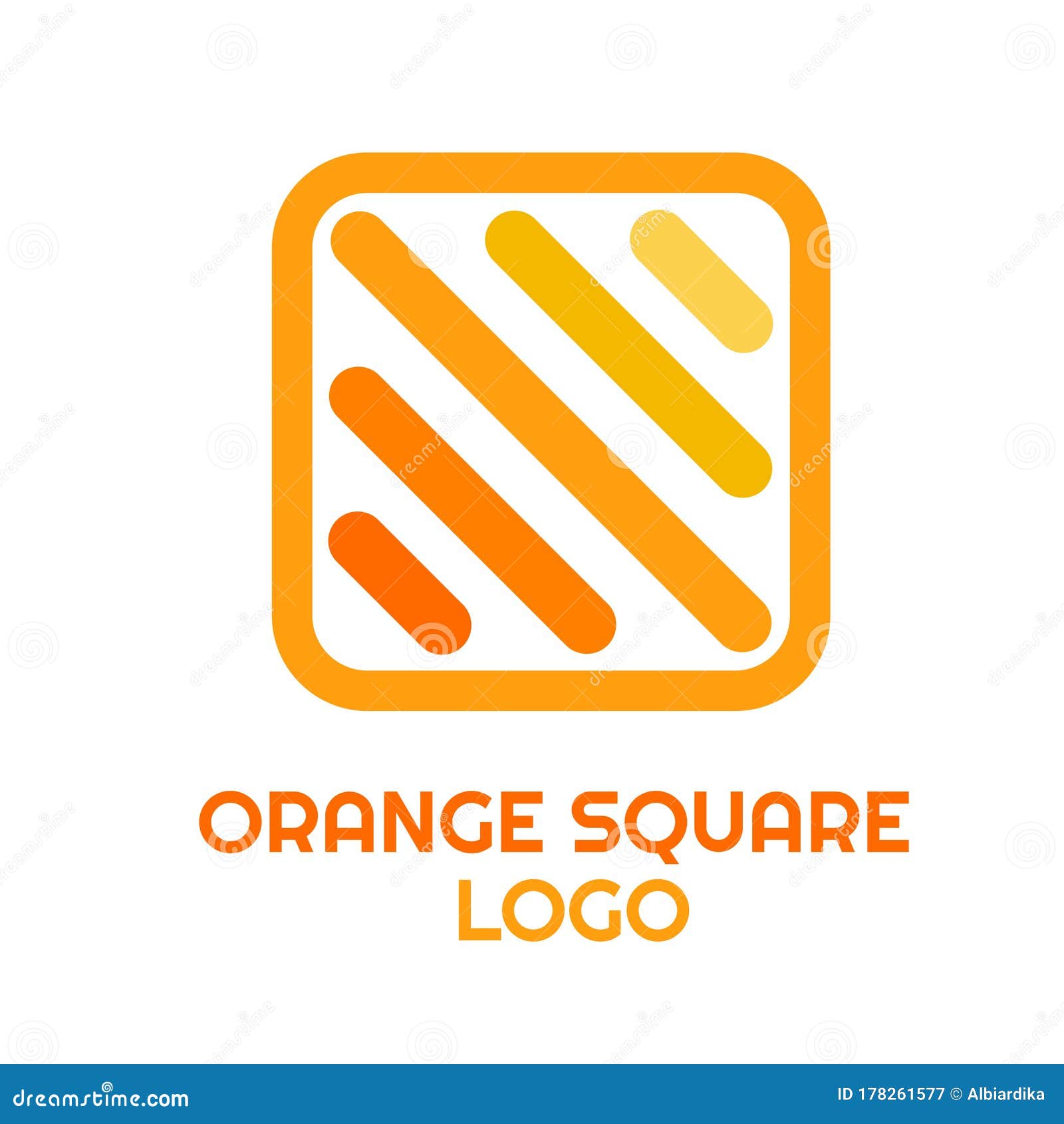 Orange Square with Diagonal Line Logo Concept Design Stock Vector ...