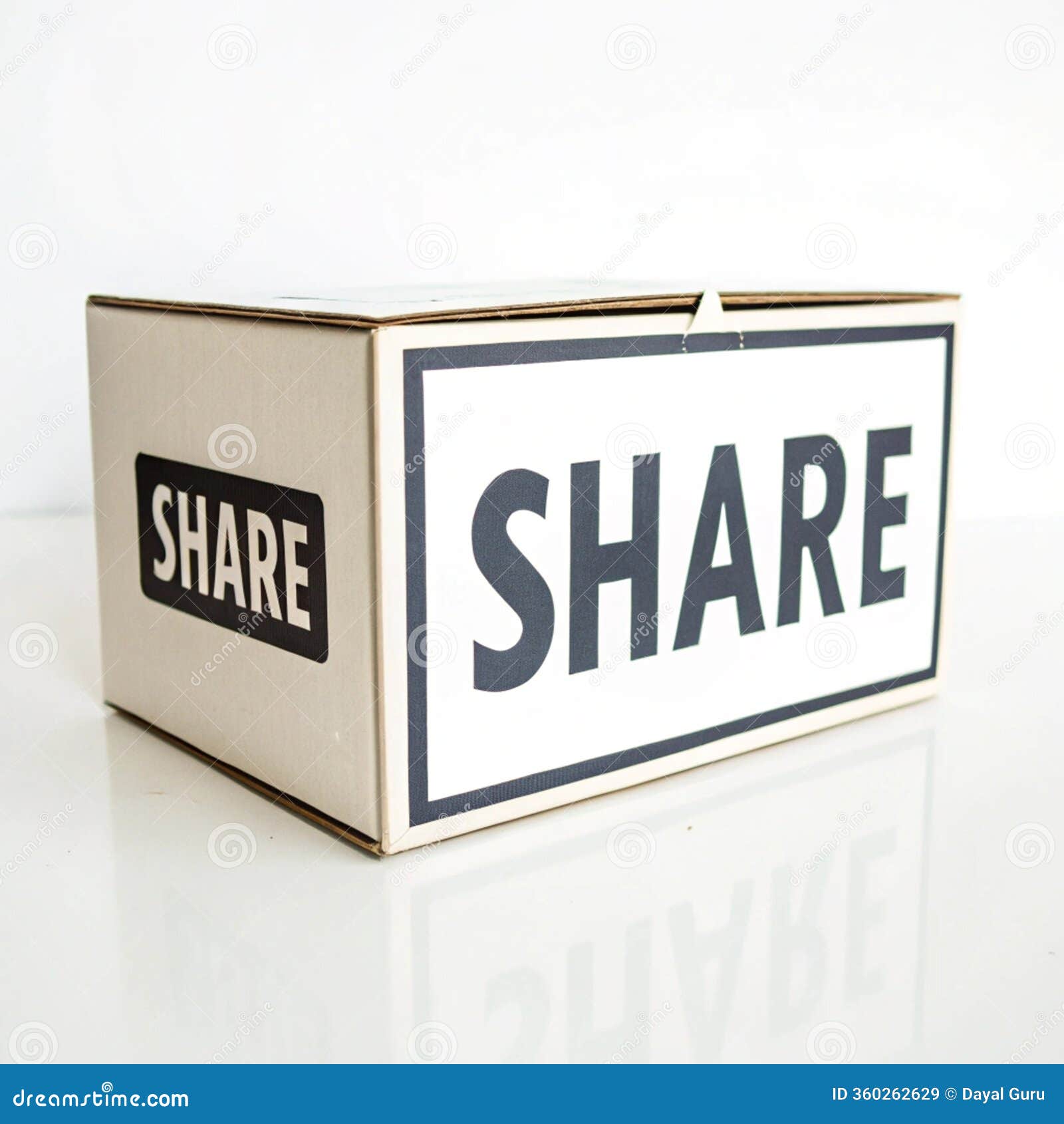 Box with Share Sign Isolated on White Background Stock Illustration ...