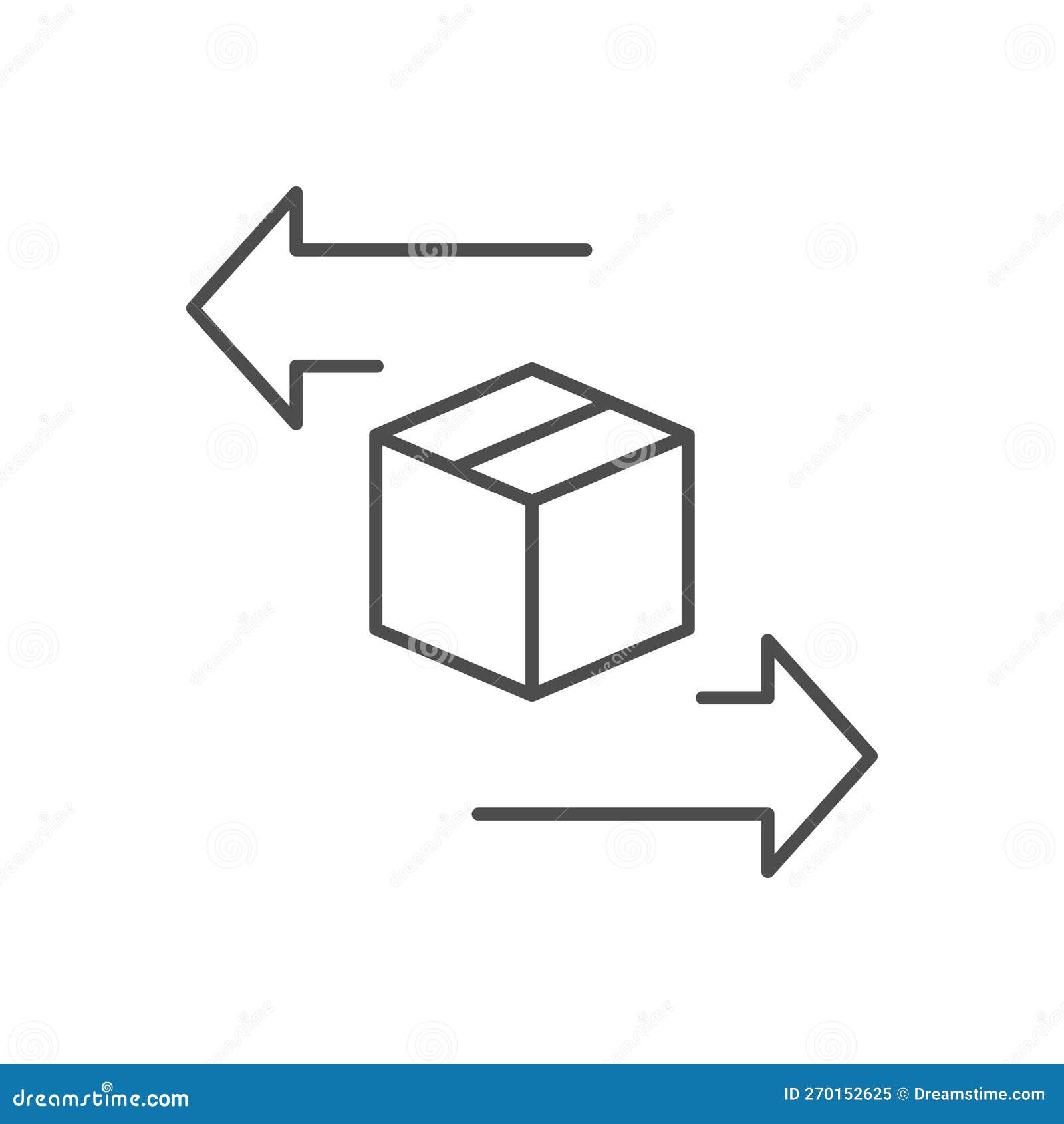 Box Shipping Line Outline Icon Stock Vector - Illustration of export ...
