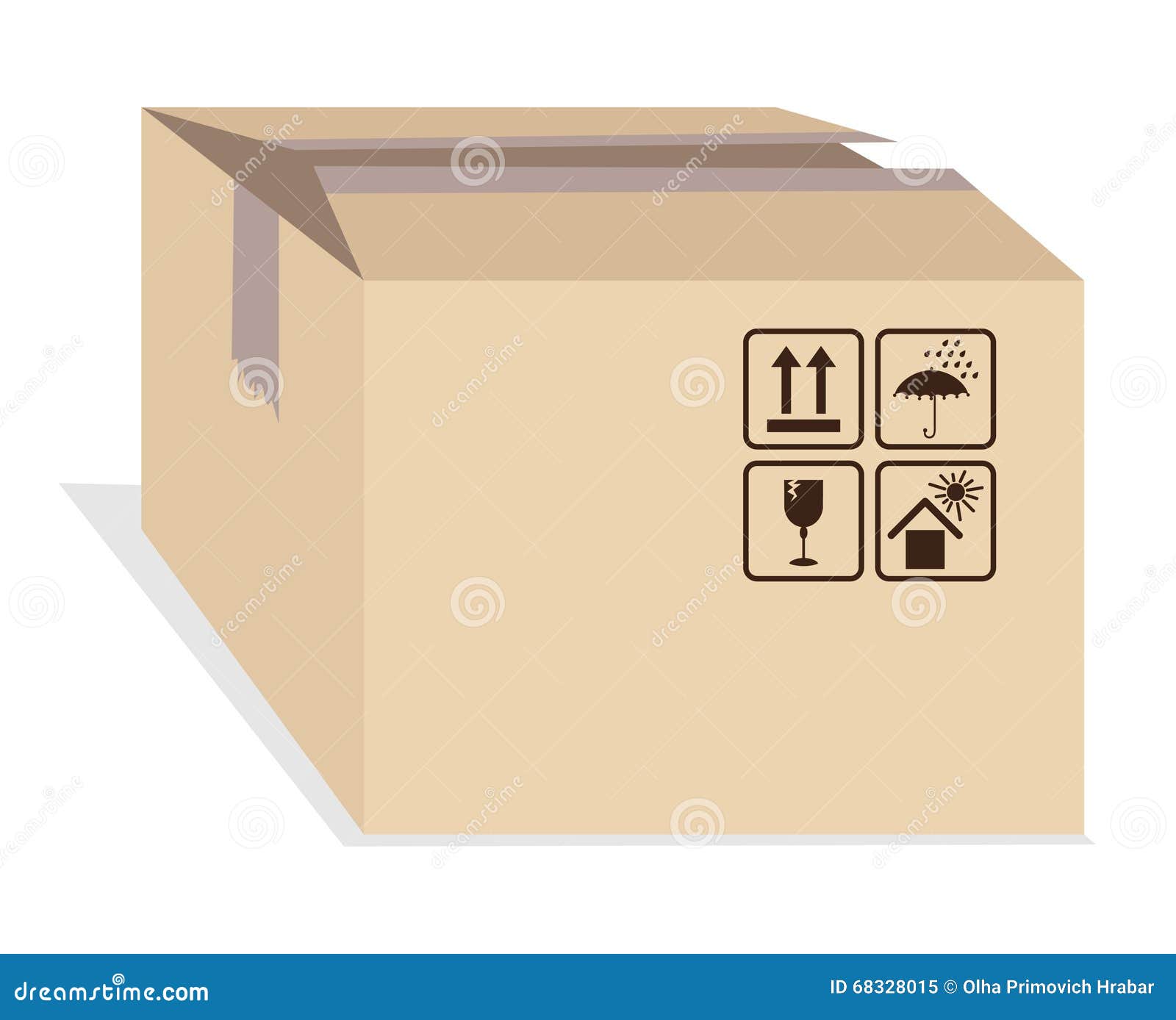 Box with shipping marks stock vector. Illustration of packaging - 68328015