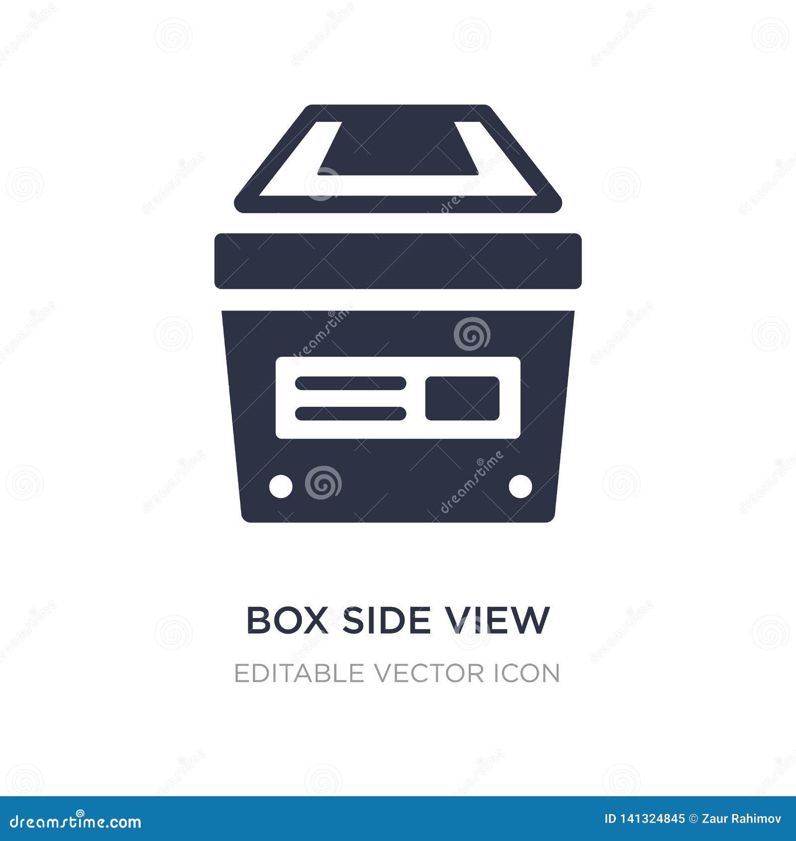 Box Side View Icon on White Background. Simple Element Illustration ...