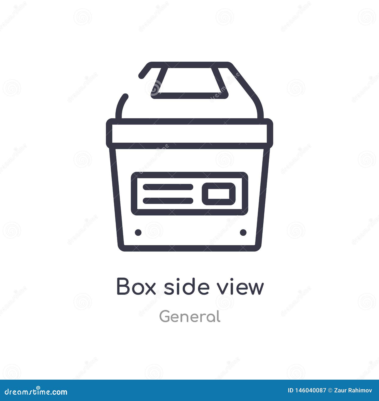 Box Side View Outline Icon. Isolated Line Vector Illustration from ...