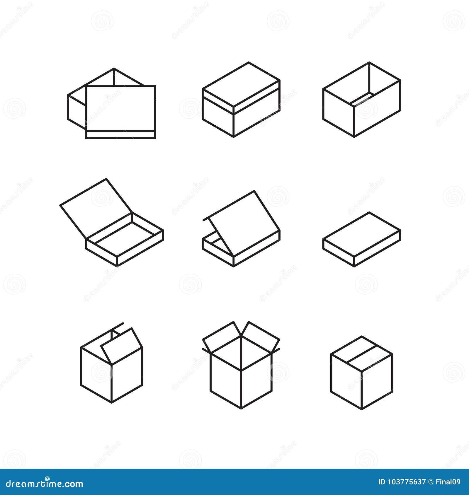 Box Signs. Line Icon Set. Vector Illustration. Stock Vector ... Box Signs. Line Icon Set. Vector Illustration. Stock Vector ...