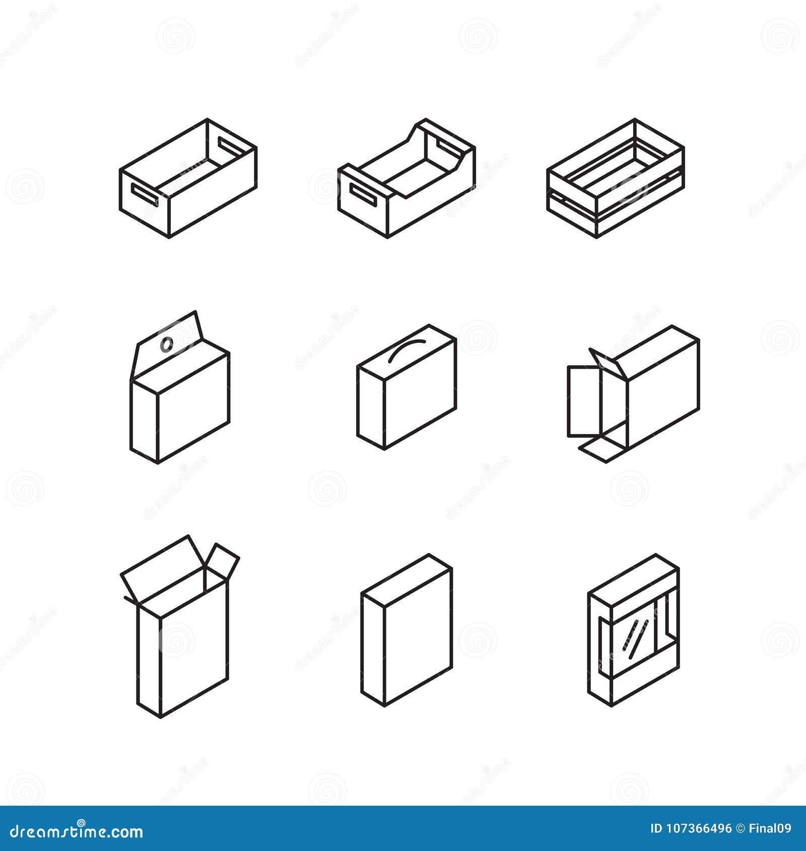 Box Signs. Line Icon Set. Vector Illustration. Stock Vector ...