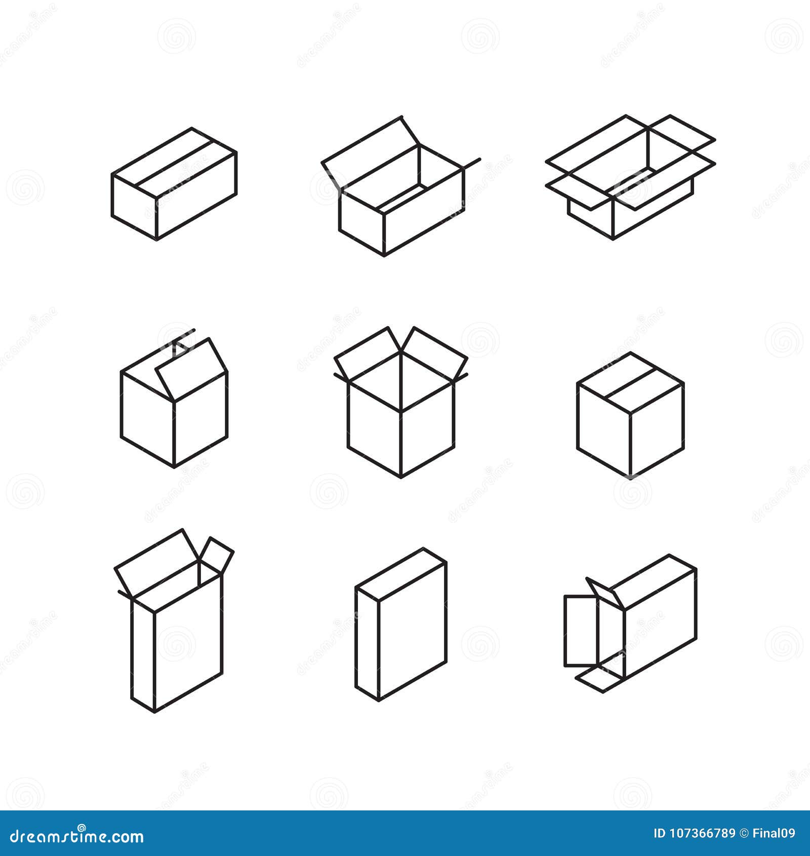 Box Signs. Line Icon Set. Vector Illustration. Stock Vector ...