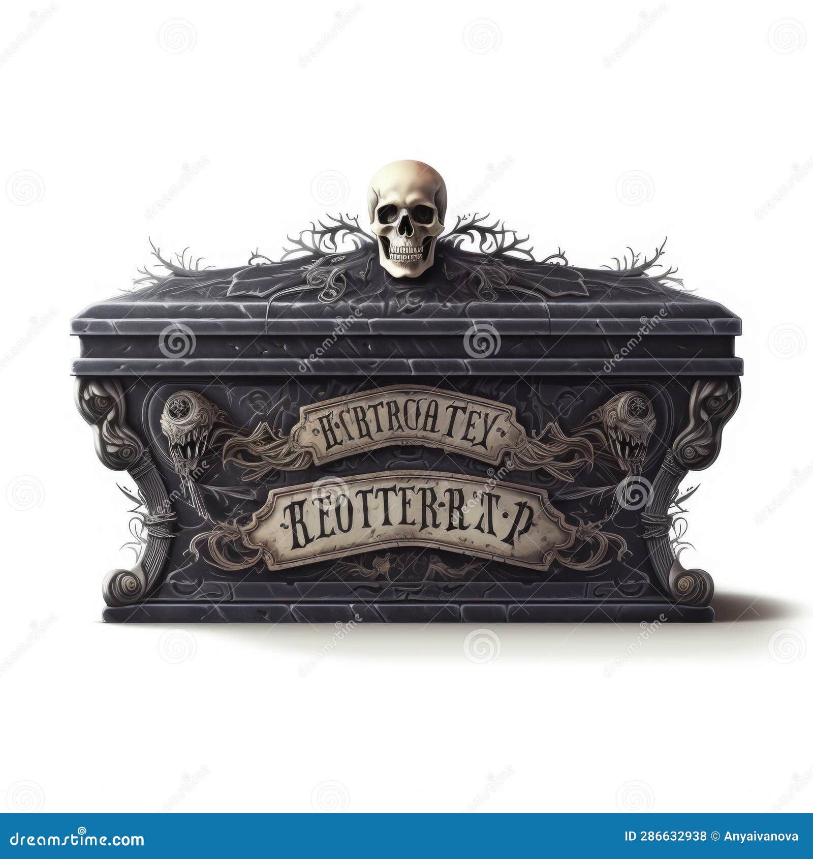A Box with a Skull on Top of it. Stock Illustration - Illustration of ...