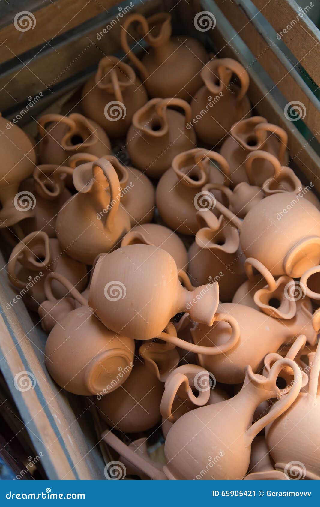 Box with Small Brown Clay Jars Stock Image - Image of creation, shop ...