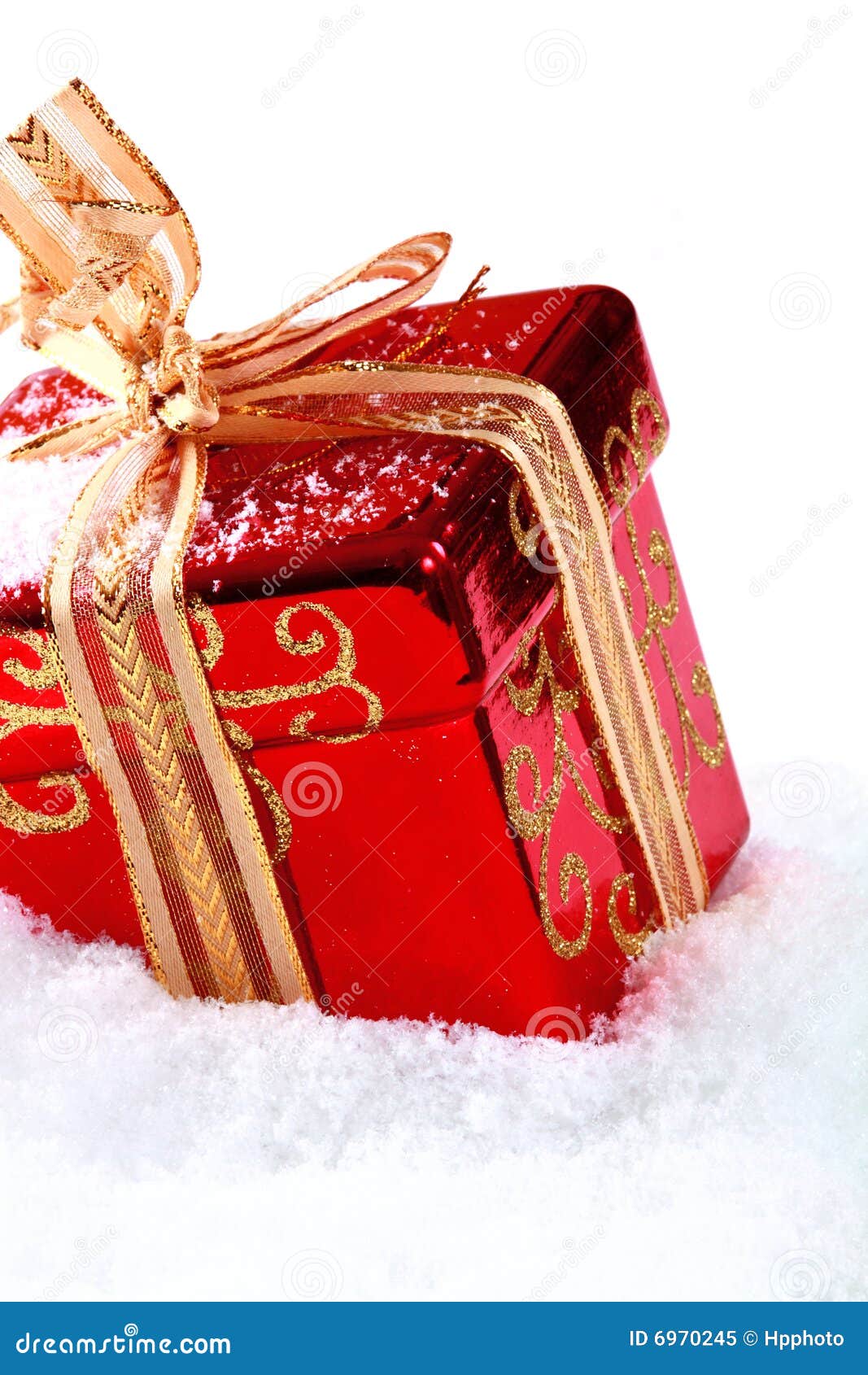 Box in snow stock image. Image of greetings, packing, white - 6970245