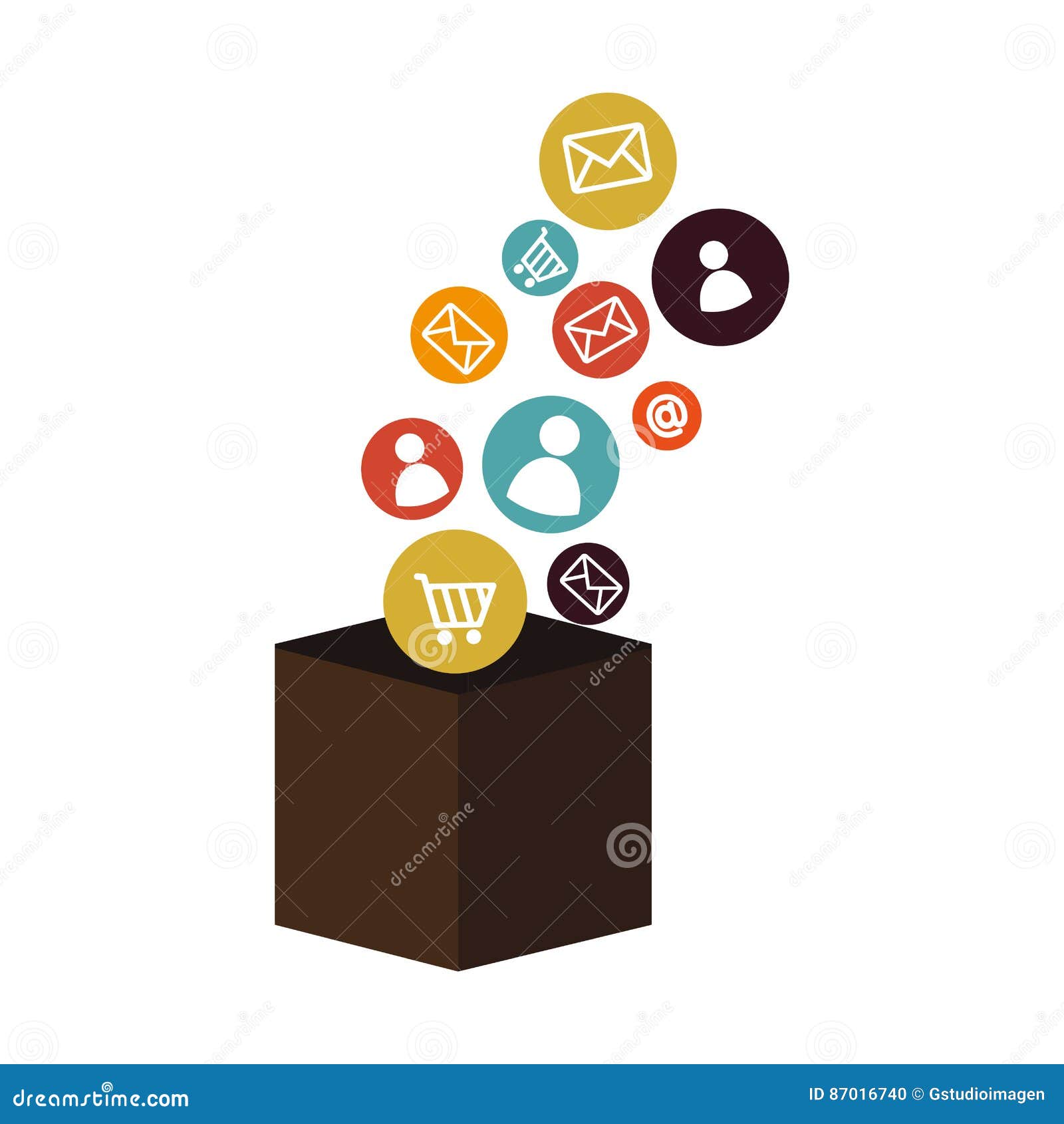 Box with Social Media Icons Stock Vector - Illustration of symbol ...