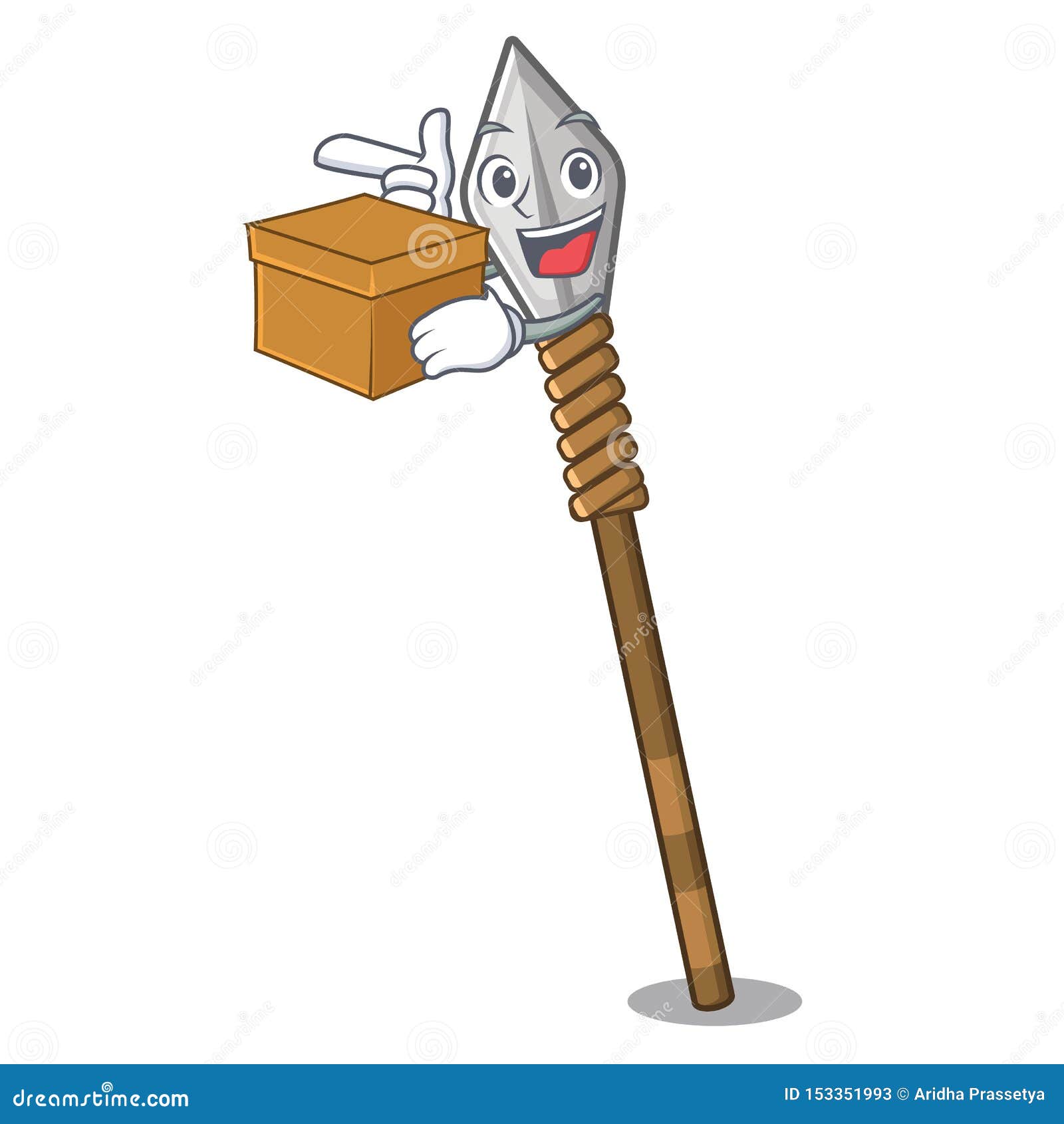 With Box Spear is Placed Character Goods Cupboard Stock Vector ...