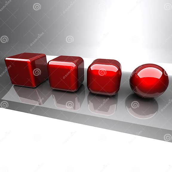 Box and sphere stock illustration. Illustration of transforming - 3217692