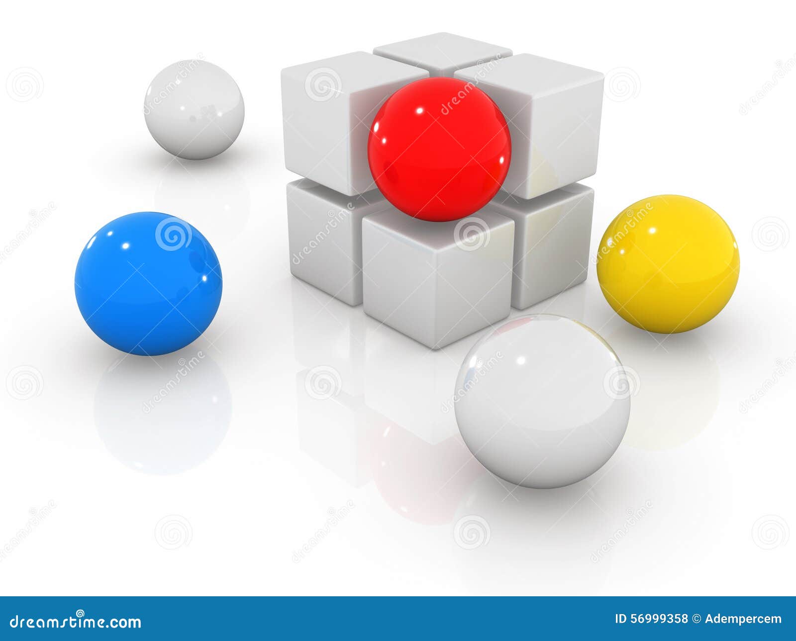 Box and sphere stock illustration. Illustration of block - 56999358