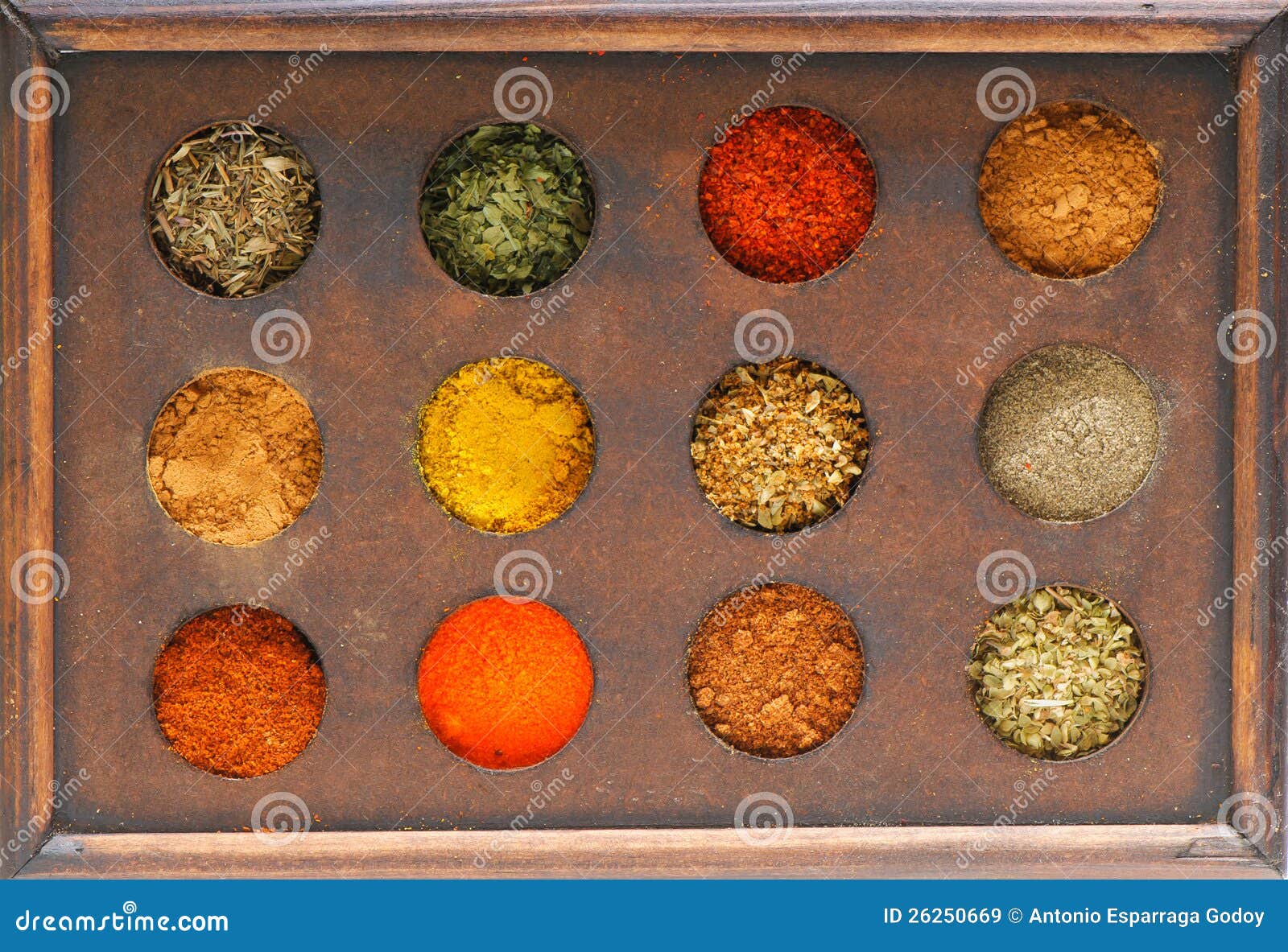 Box of spices stock image. Image of chilli, collection - 26250669