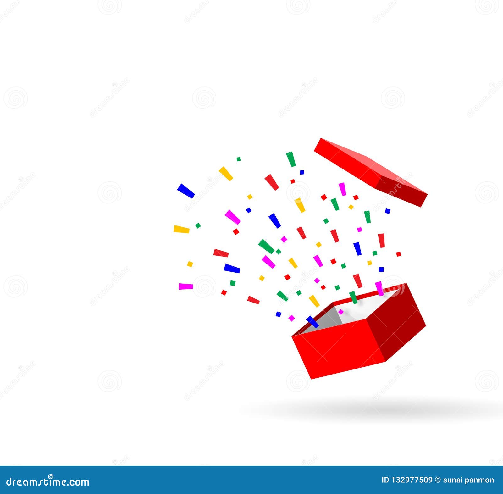 Box with Splashed Confetti of Ribbon, Glitters and Other Festive Stock ...