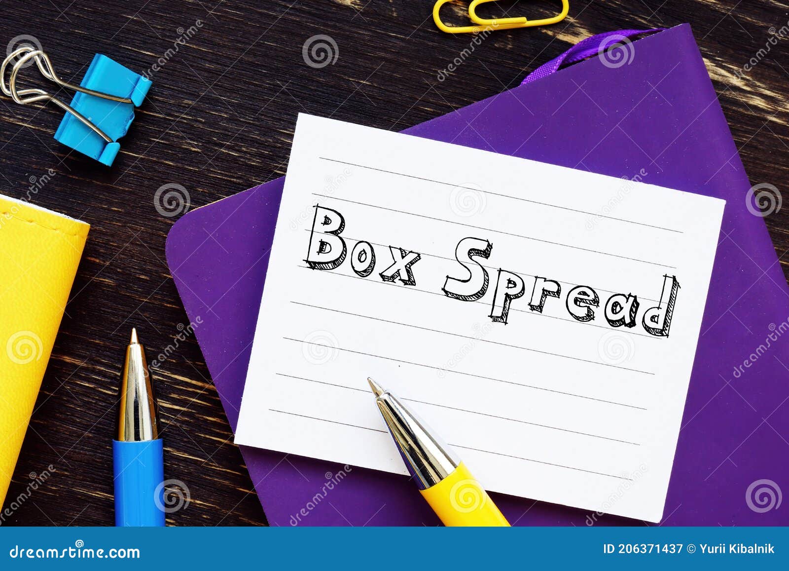 Box Spread Inscription on the Sheet Stock Image - Image of inscription ...